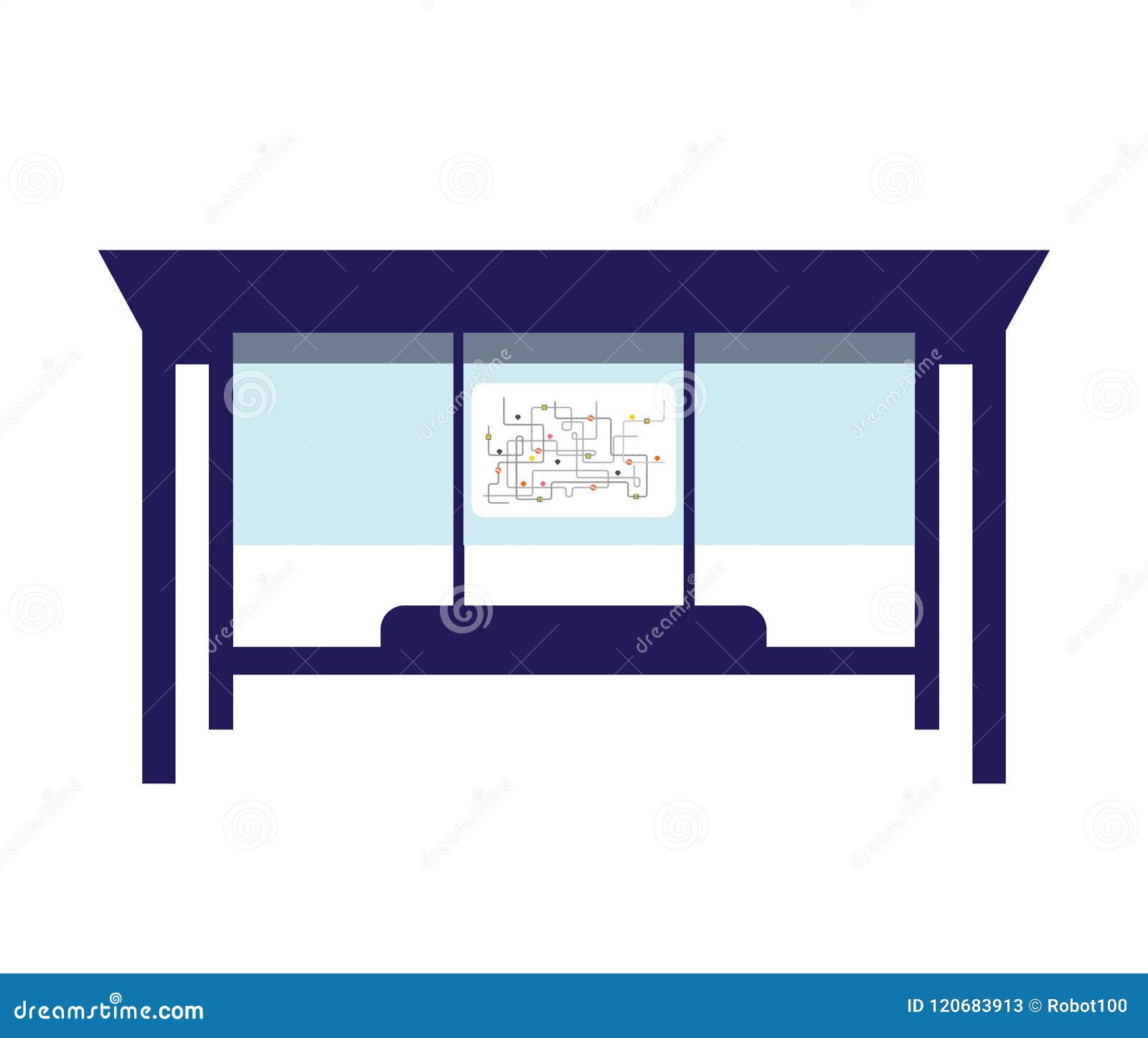 Bus Stop Isolated. Bus Station Vector Illustration Stock Vector ...