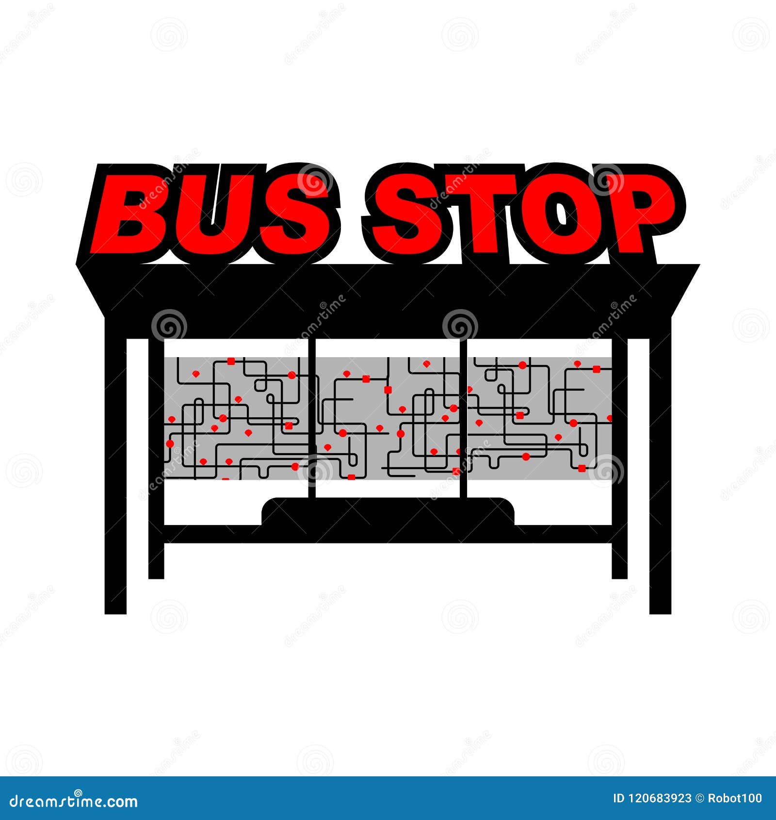Bus Stop Isolated. Bus Station Vector Illustration Stock Vector ...