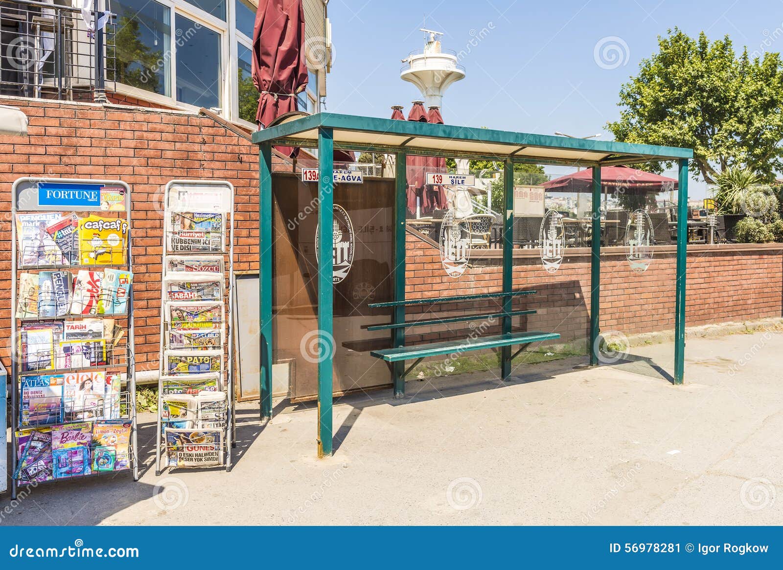 A bus stop in Istanbul. editorial photo. Image of paper - 56978281