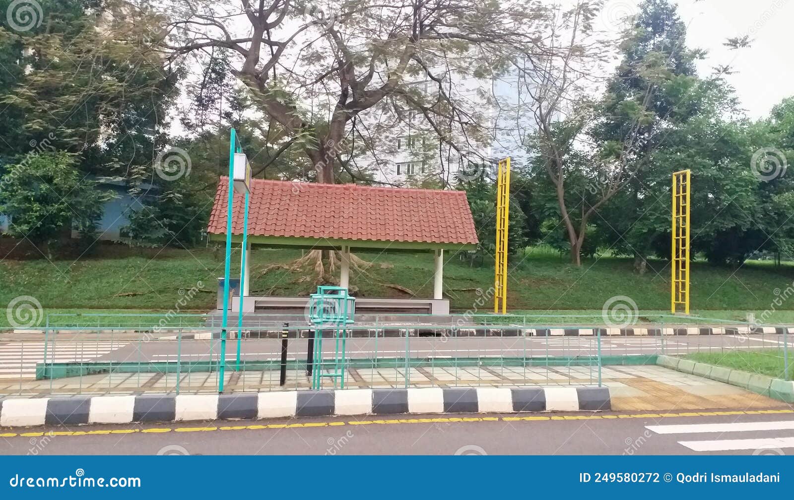 A Bus Stop at a Lecture Institution in Indonesia Stock Photo - Image of ...