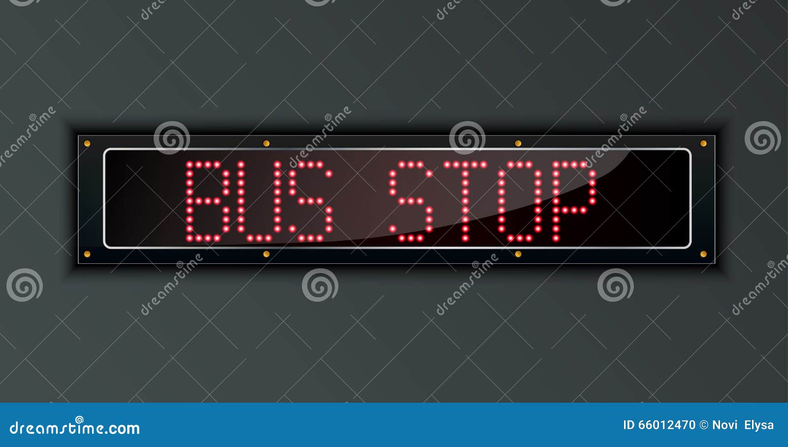 Bus Stop LED digital Sign stock vector. Illustration of emergency ...