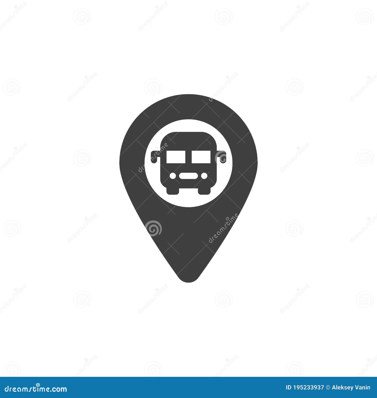 Bus Stop Location Pin Vector Icon Stock Vector - Illustration of ...