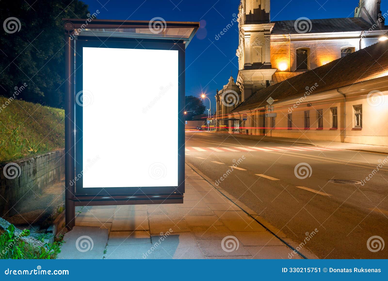 Bus Stop Mockup of Advertising Display Stock Image - Image of stop ...