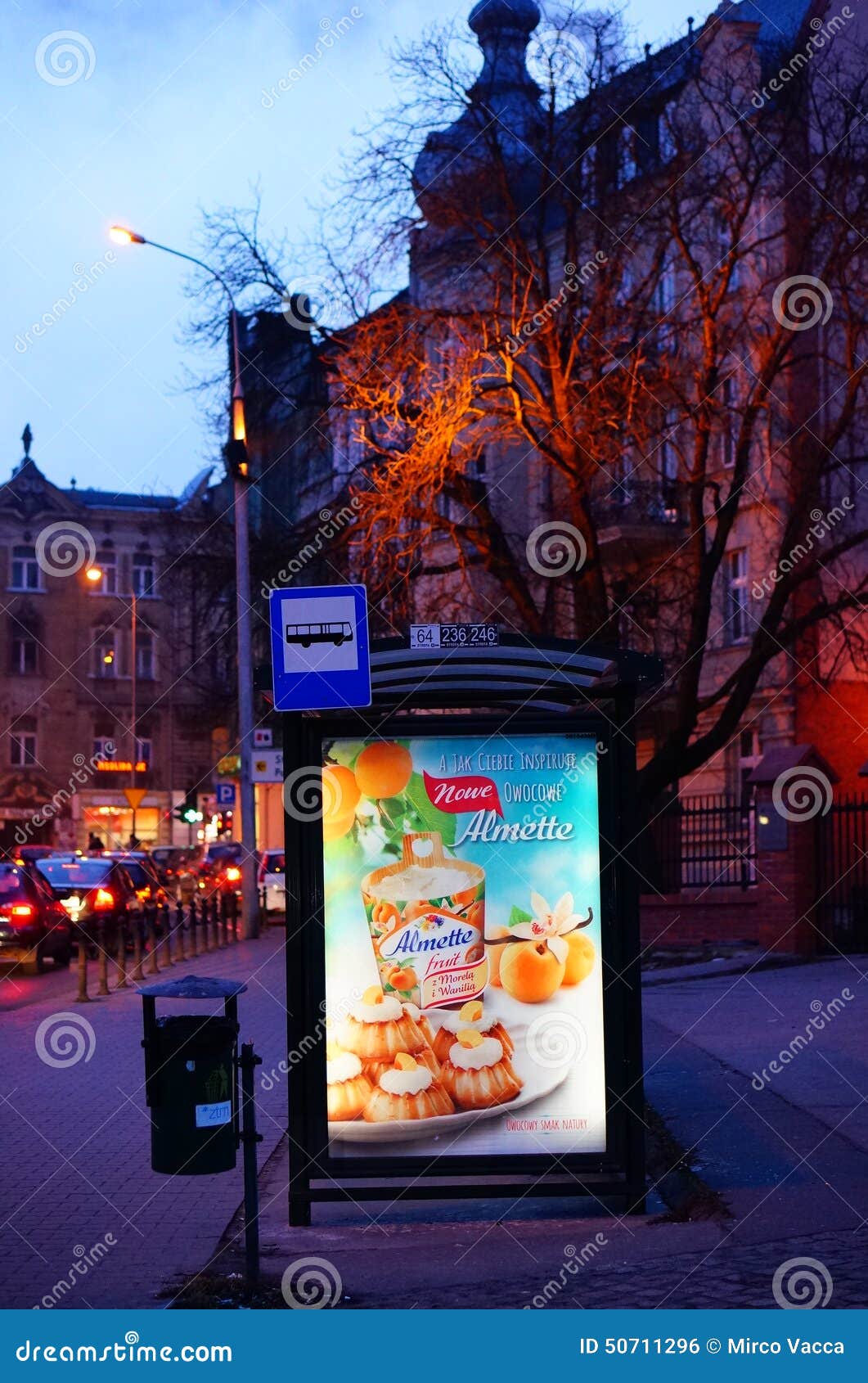 Bus stop by night editorial photo. Image of poland, public - 50711296