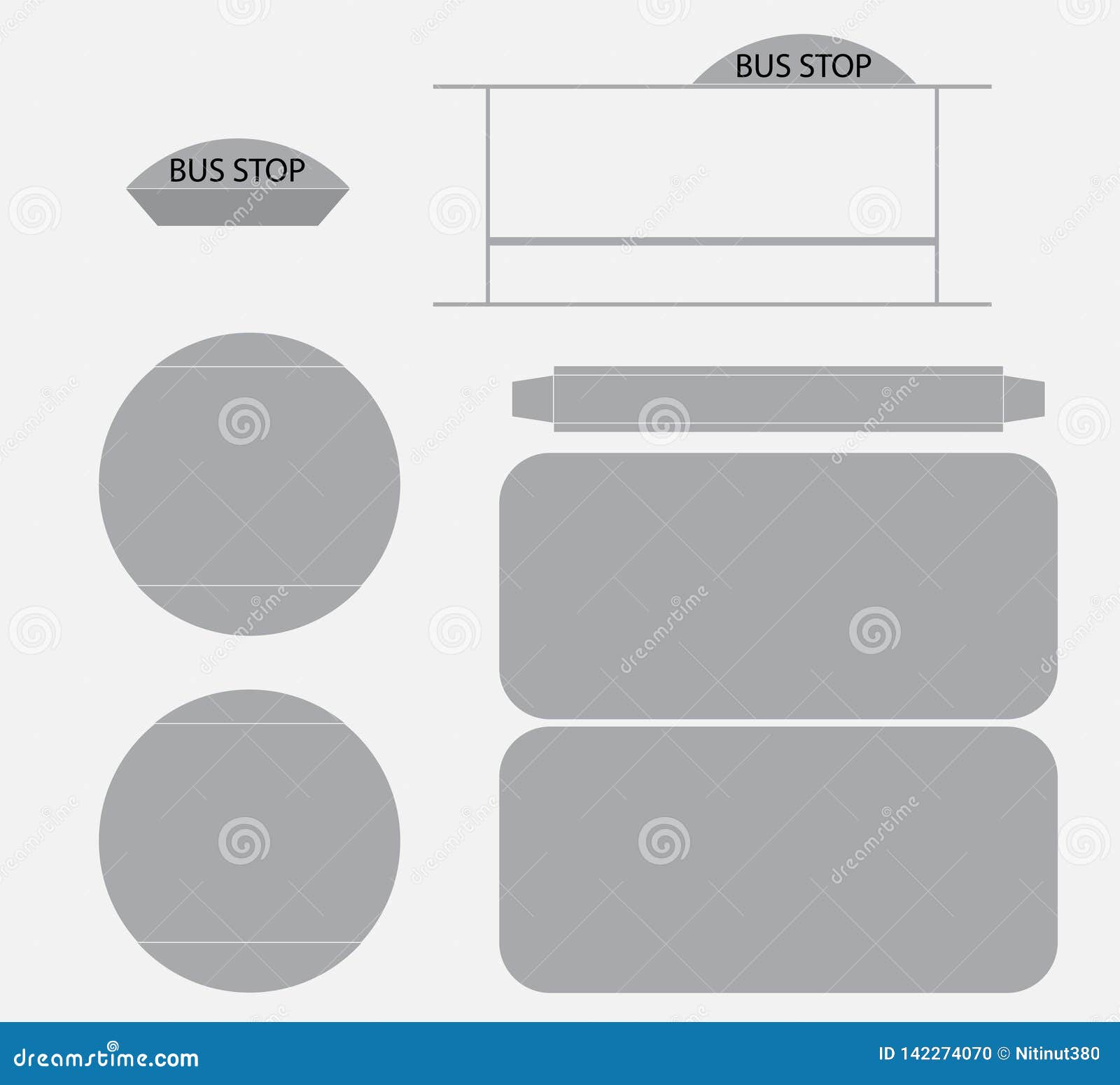 Bus Stop Paper Model Vector , Cut and Glue Stock Illustration ...