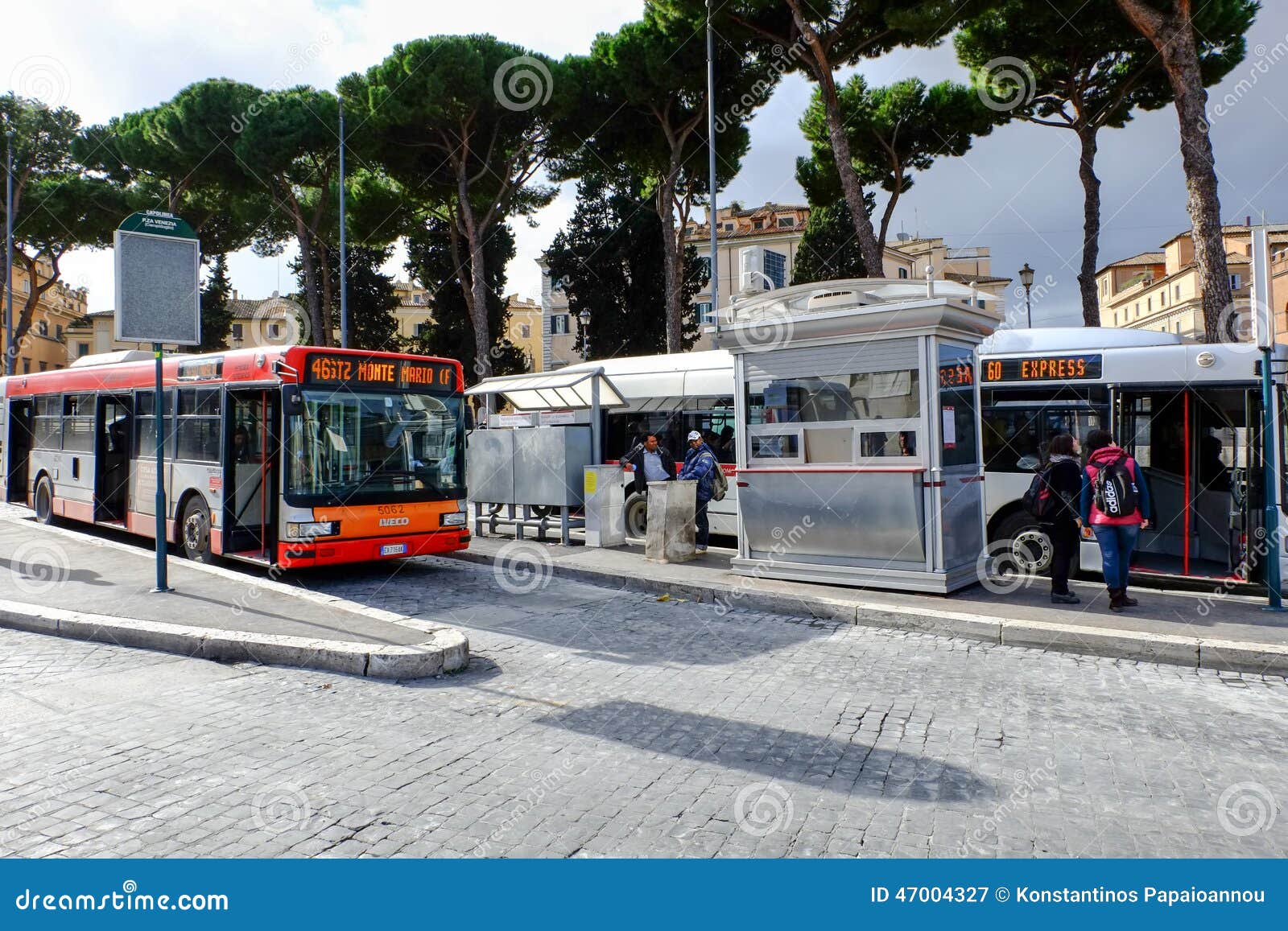 Bus stop in Rome editorial photography. Image of vector - 47004327