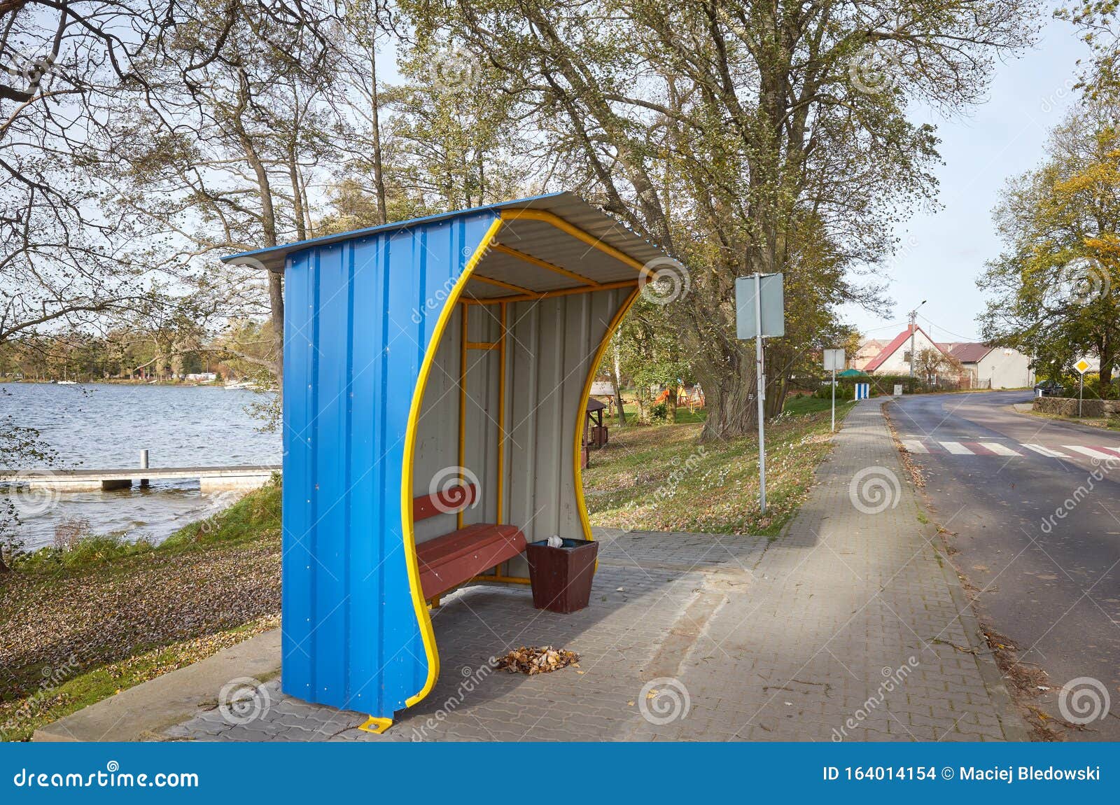 Bus Stop Shed in Stare Drawsko, Poland Stock Photo - Image of transport ...