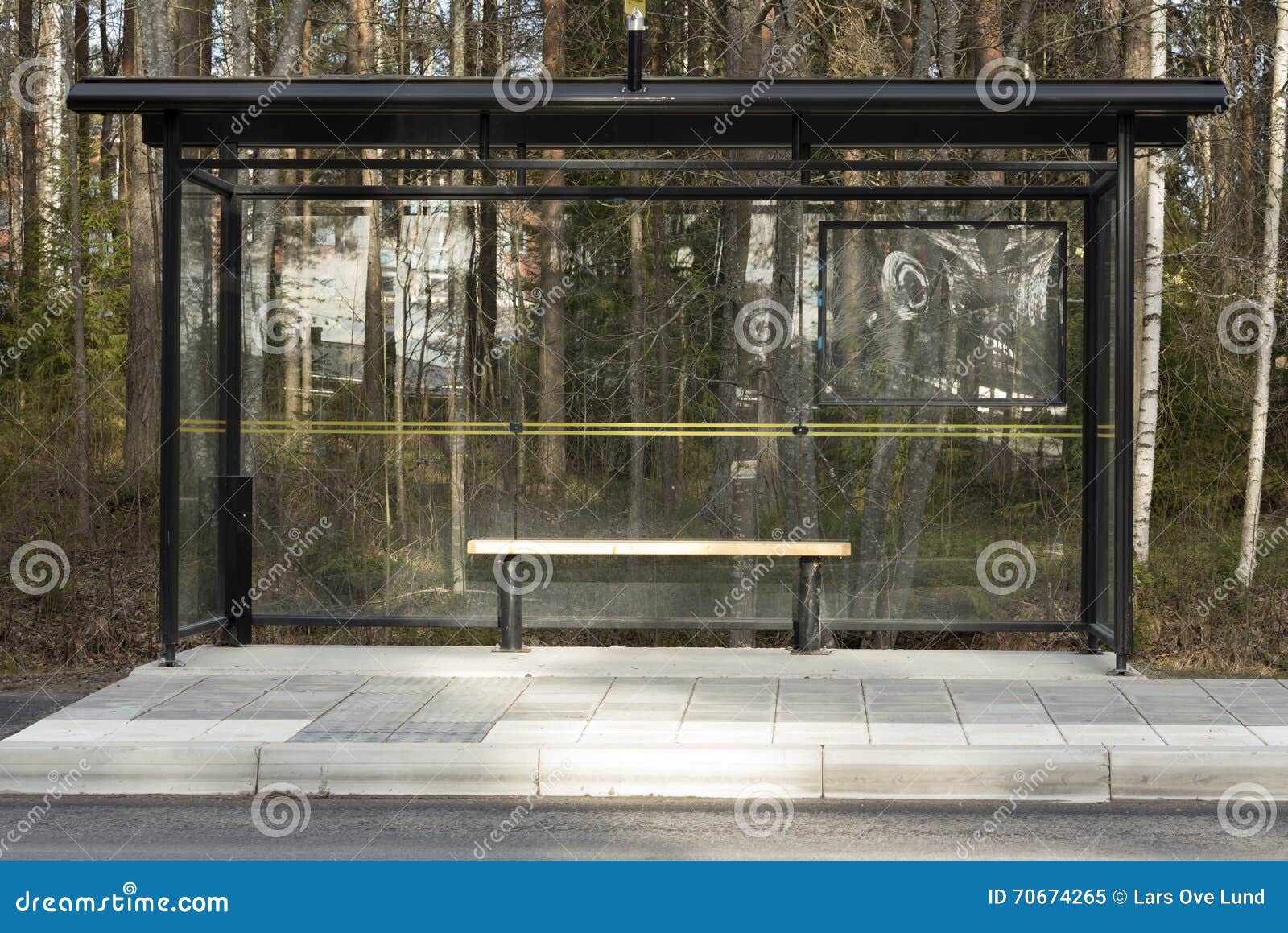Bus stop stock image. Image of bench, road, pavement - 70674265