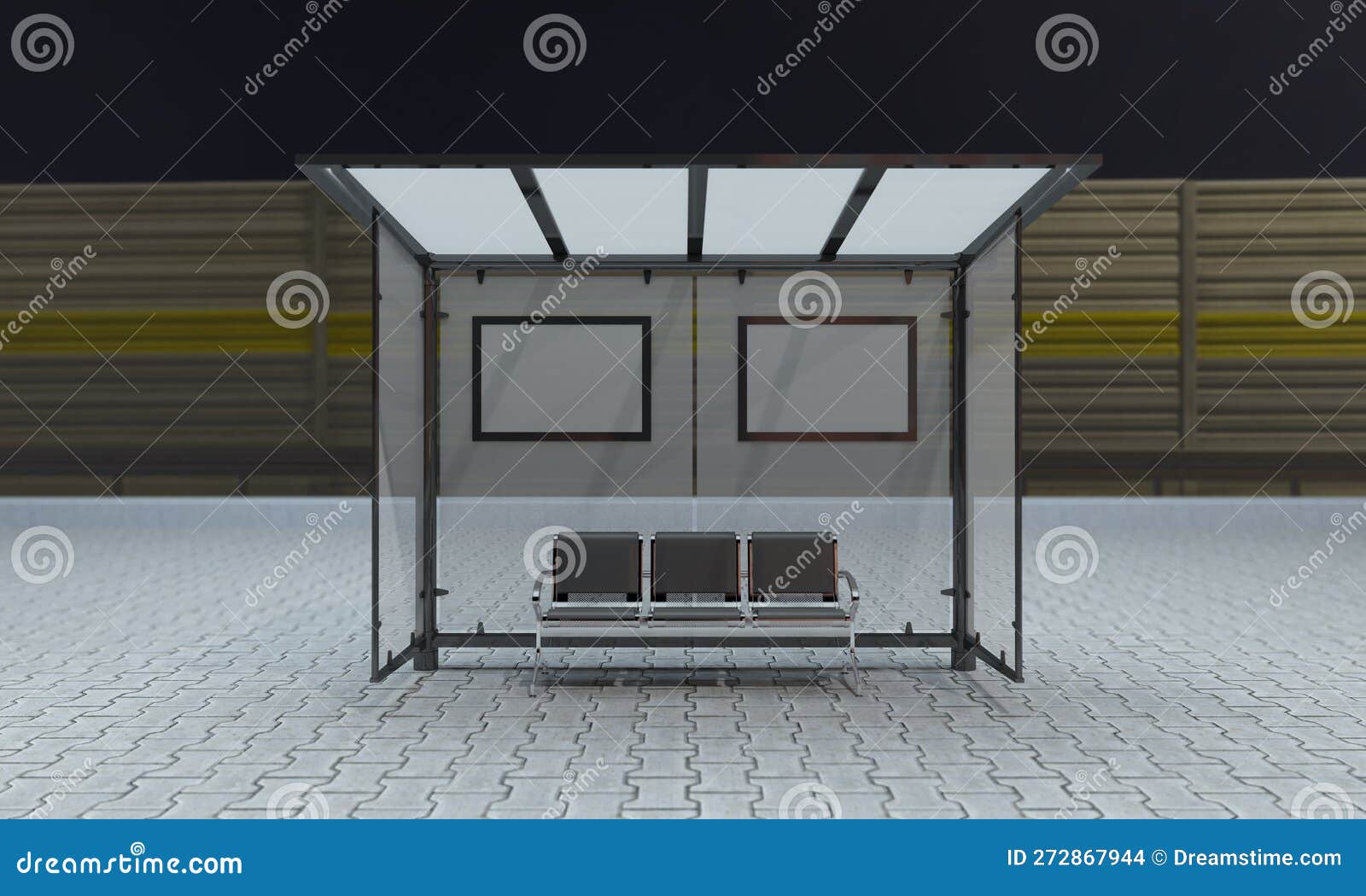 Bus Stop and Bus Shelter Outdoor Advertising Signage Mockup Stock Photo ...