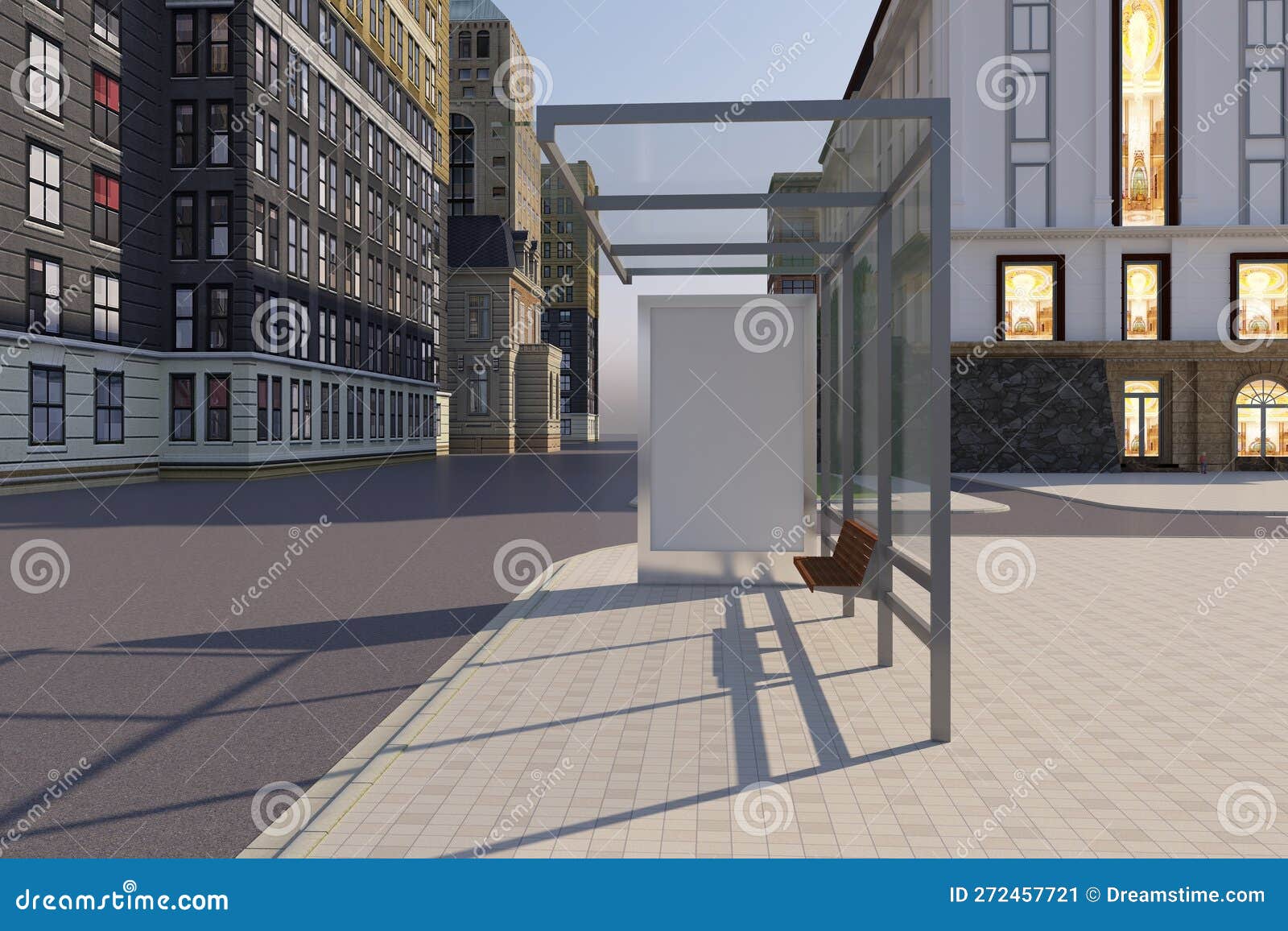 Bus Stop and Bus Shelter Outdoor Advertising Signage Mockup Stock Image ...