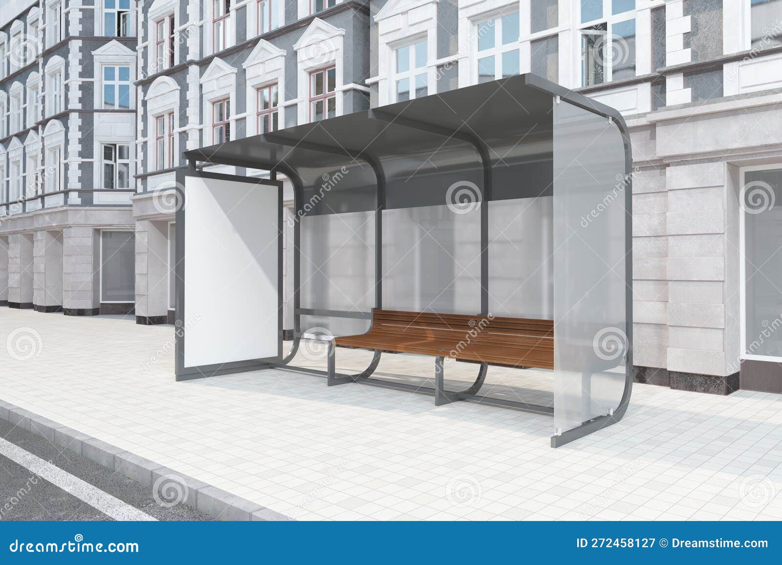 Bus Stop and Bus Shelter Outdoor Advertising Signage Mockup Stock Image ...