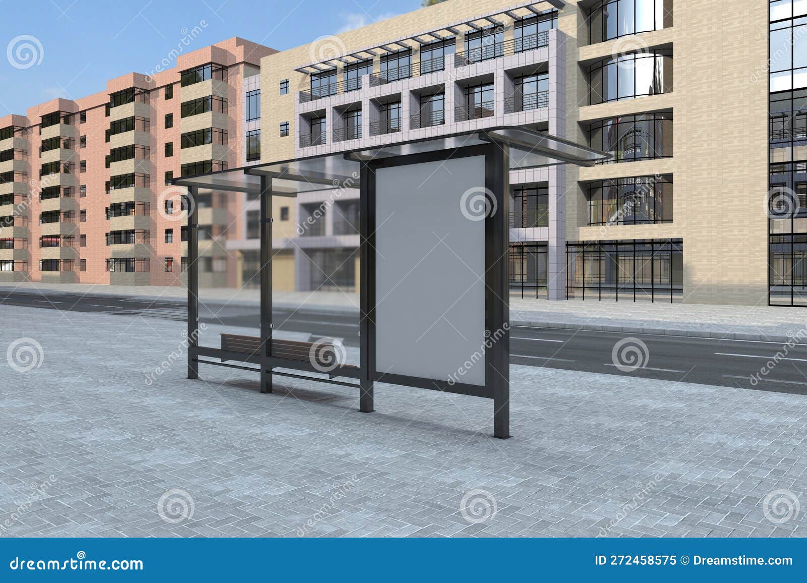 Bus Stop and Bus Shelter Outdoor Advertising Signage Mockup Stock ...