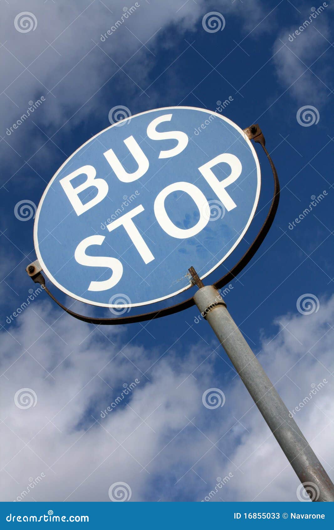 Bus Stop Sign stock image. Image of blue, clouds, post - 16855033