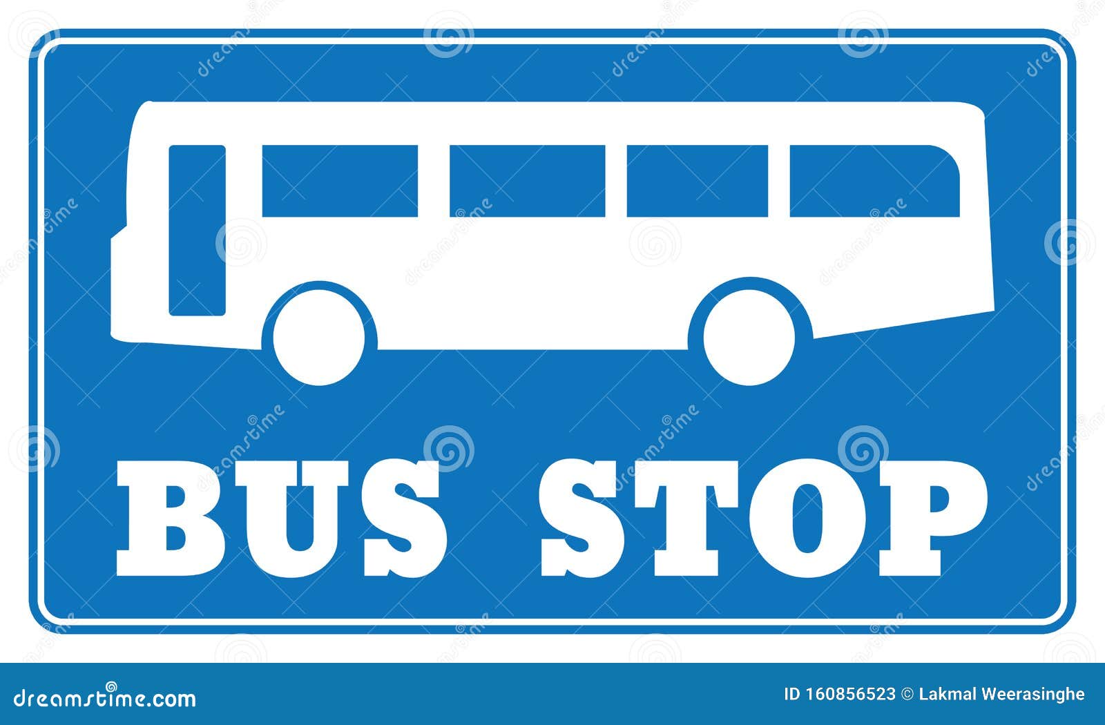 Bus Stop Sign on Blue Background Drawing by Illustration Stock Vector ...