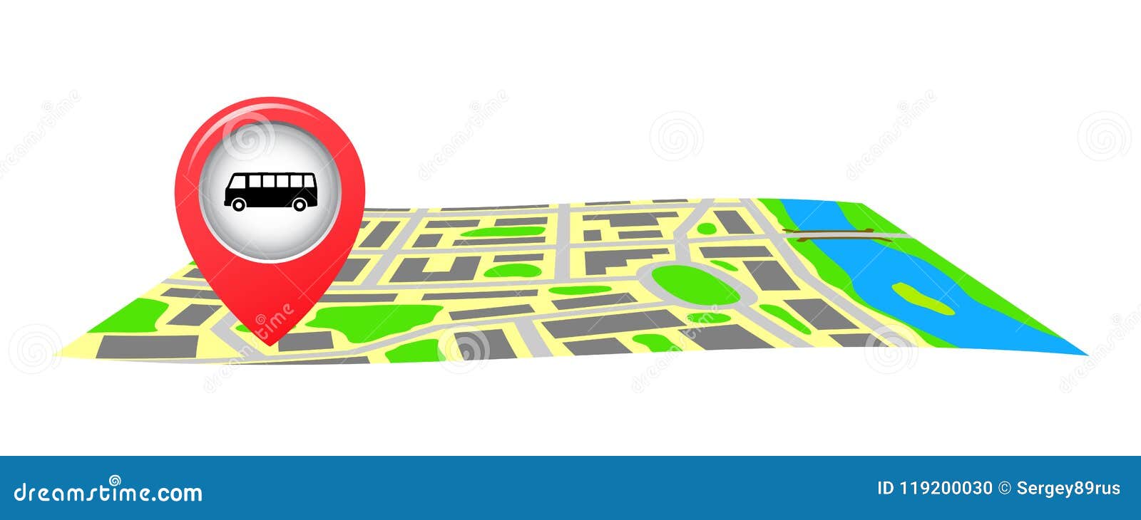 The Bus Stop Sign on the City Map. Stock Vector - Illustration of ...