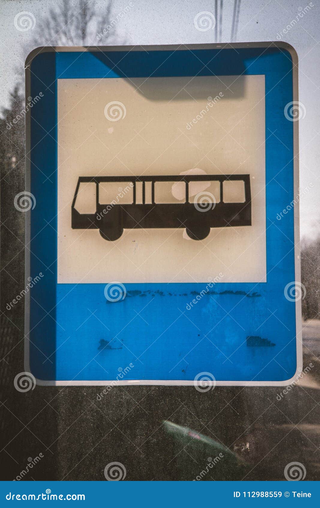 Bus stop sign stock image. Image of commute, city, travel - 112988559