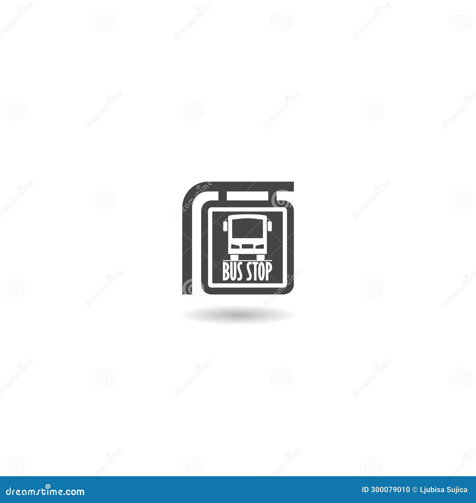 Bus Stop Sign Icon with Shadow Stock Vector - Illustration of passenger ...