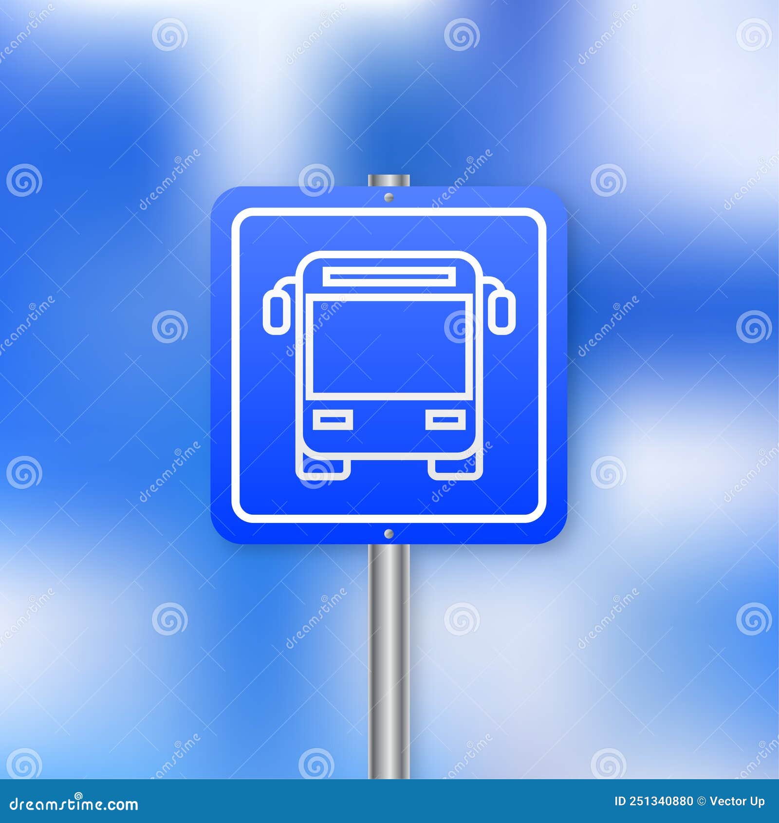 Bus Stop Sign. Simple Transportation Sign. Tourist Bus. Vector ...