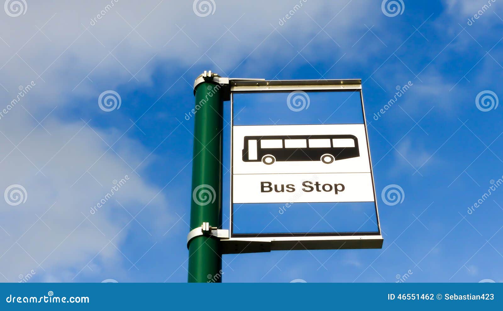 Bus stop sign stock photo. Image of green, english, white - 46551462