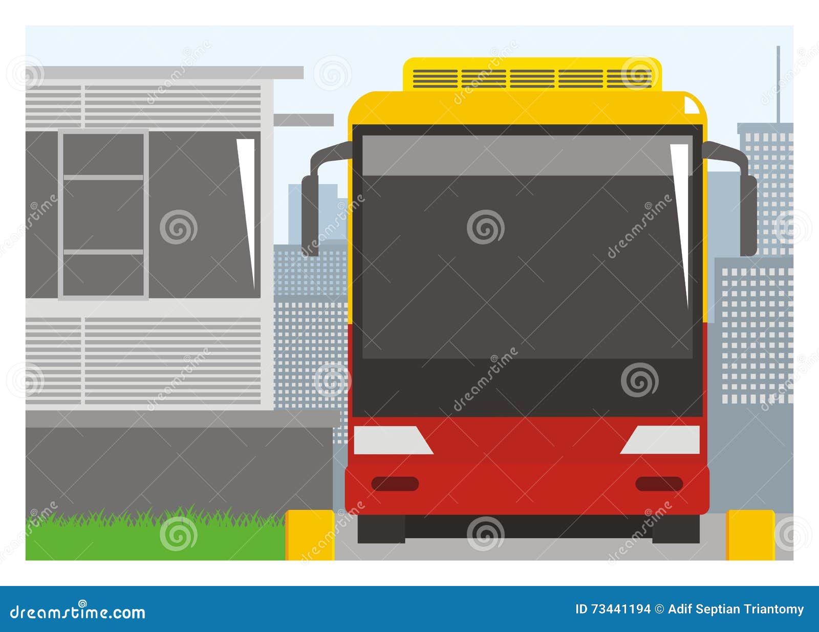 Bus Stop Simple Illustration Stock Vector - Illustration of station ...