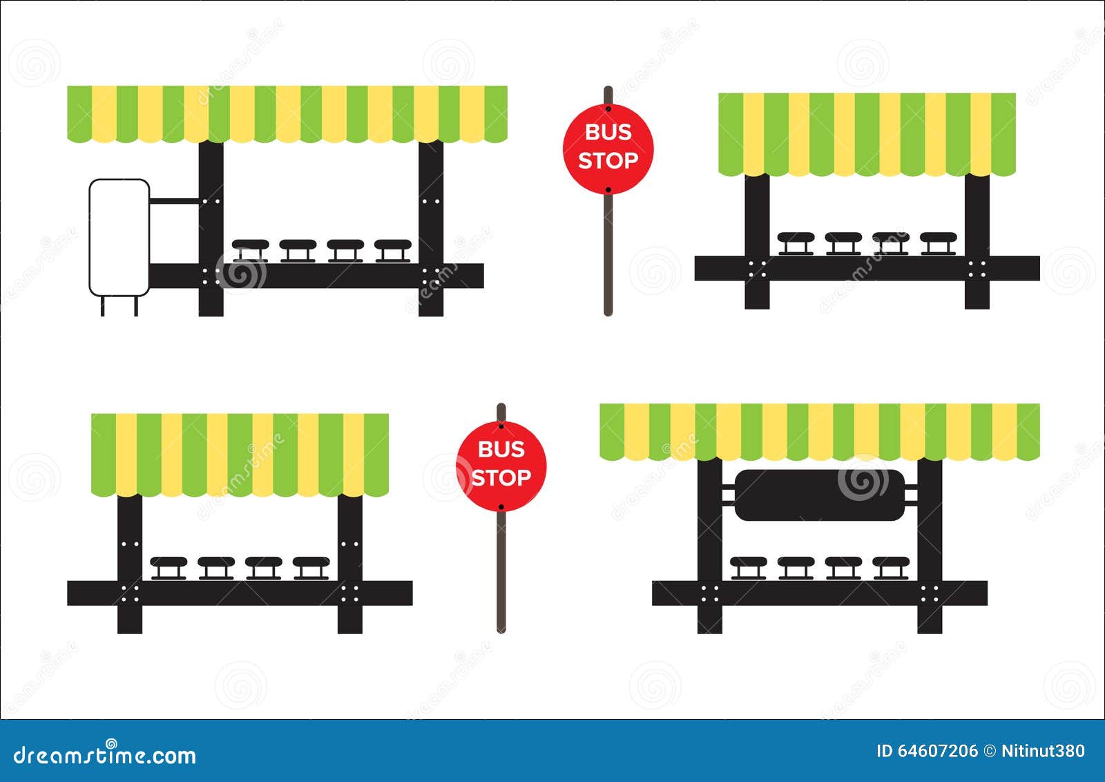 Bus stop station stock illustration. Illustration of symbol - 64607206