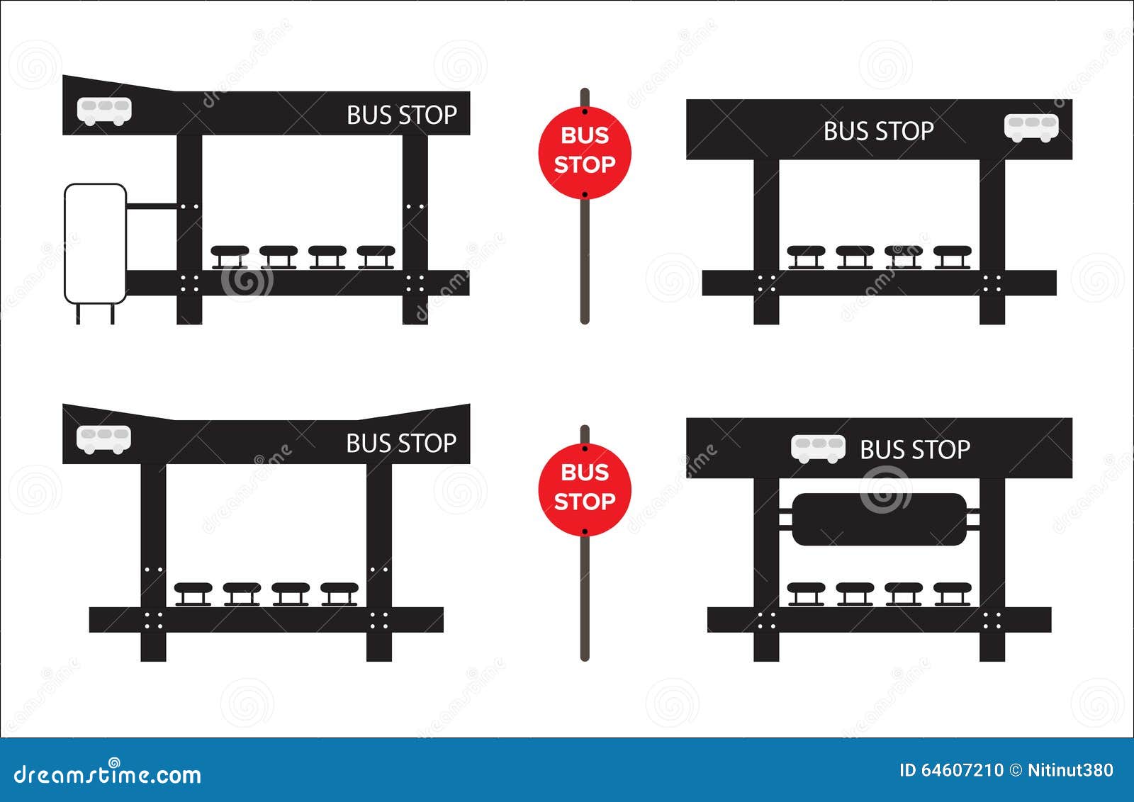 Bus stop station stock illustration. Illustration of travel - 64607210