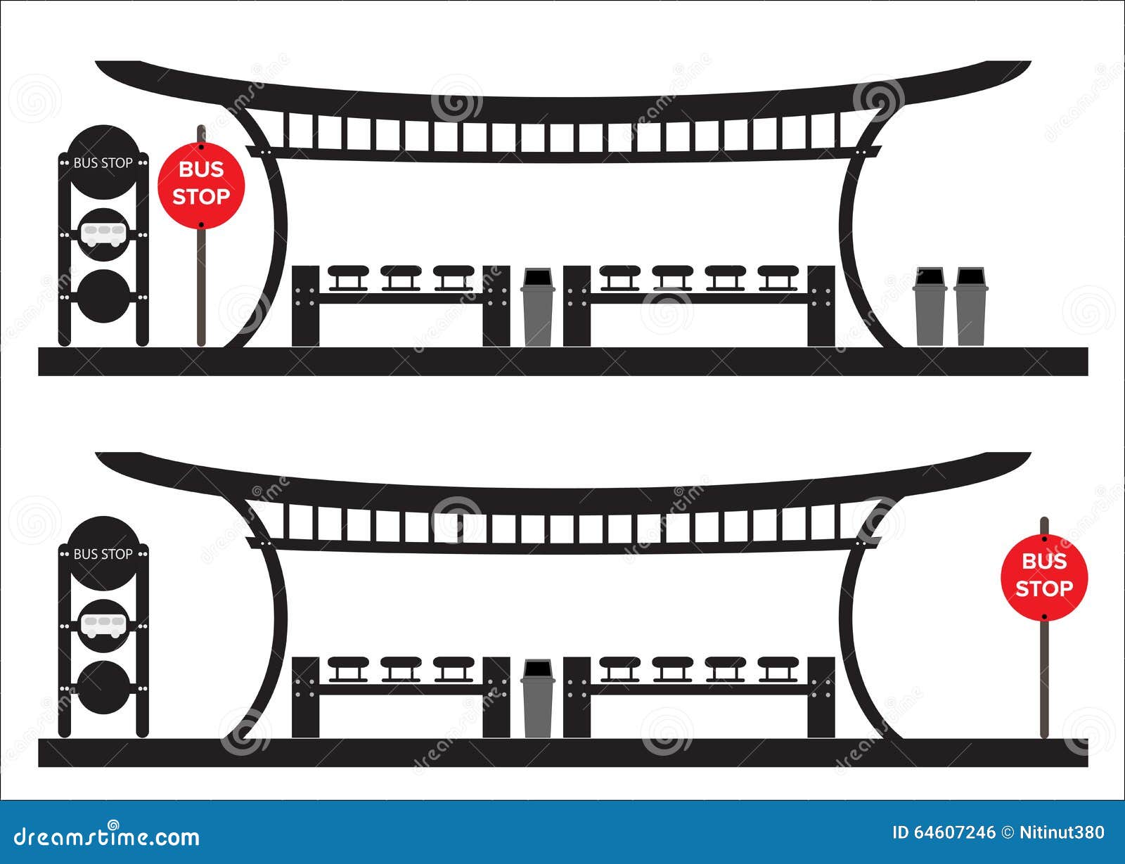Bus stop station stock vector. Illustration of child - 64607246