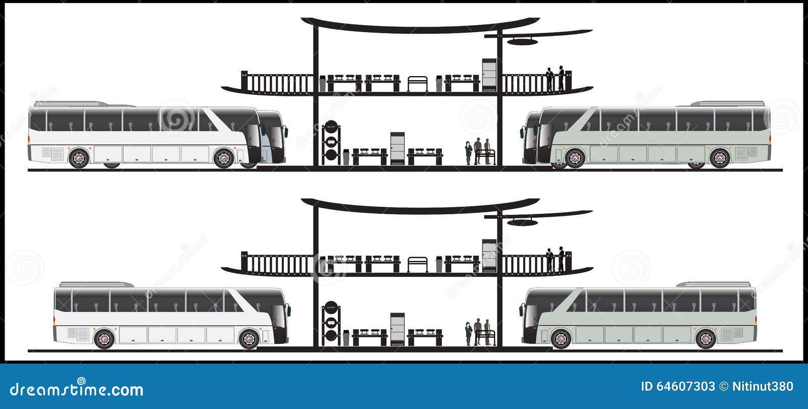 Bus stop station stock illustration. Illustration of station - 64607303