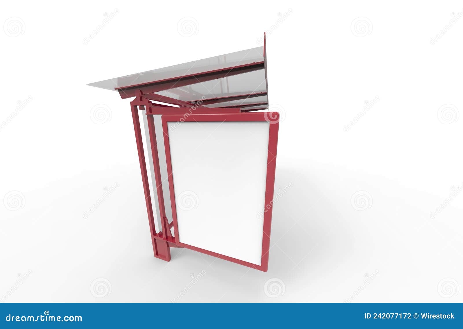 Bus Stop Template Illustration 3d Rendering Stock Illustration ...