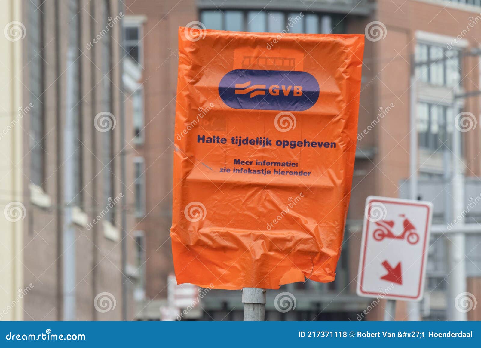 This Bus Stop is Temporarily Closed at Amsterdam the Netherlands 18-3 ...