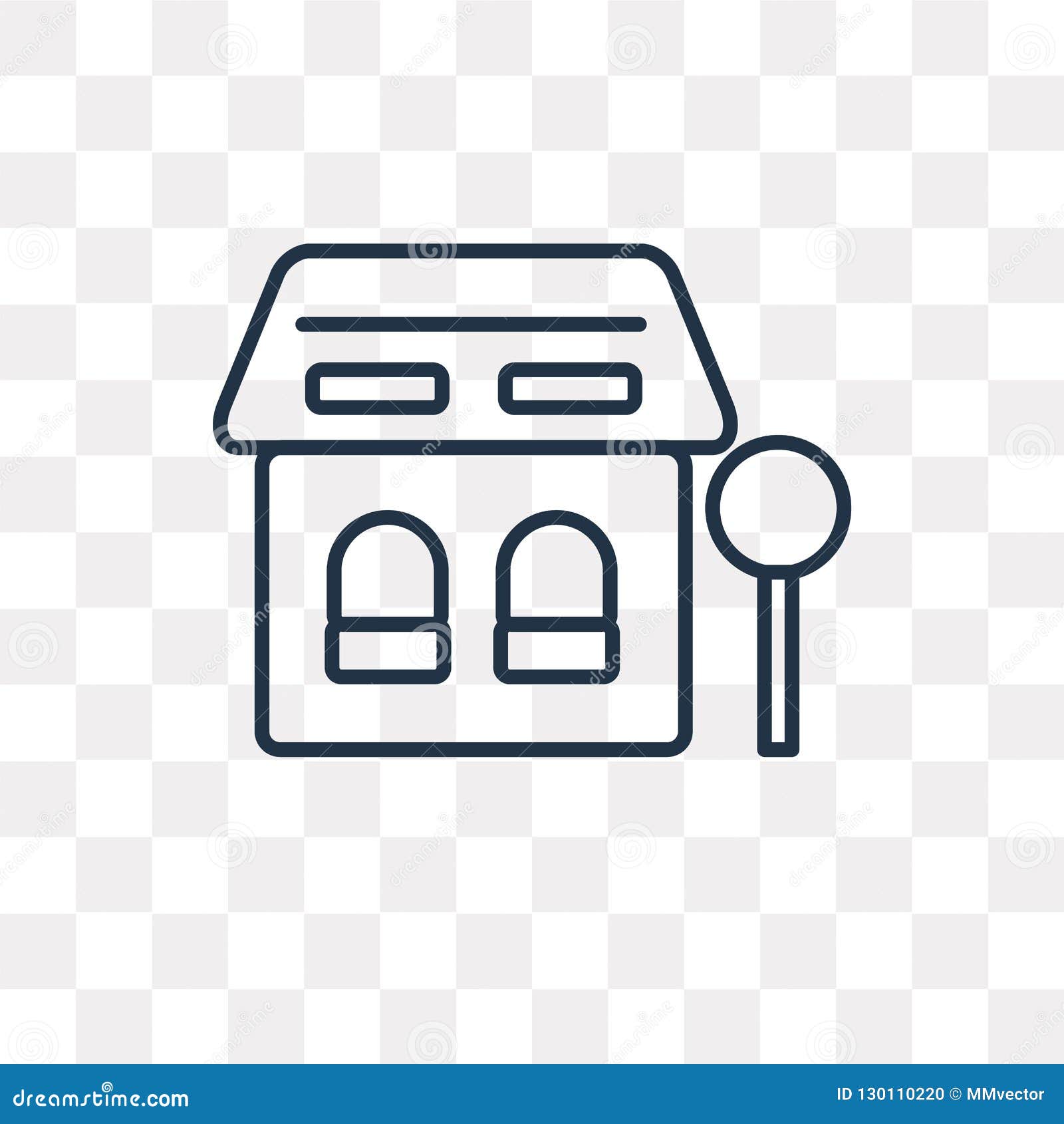 Bus Stop Vector Icon Isolated On Transparent Background, Linear Stock ...