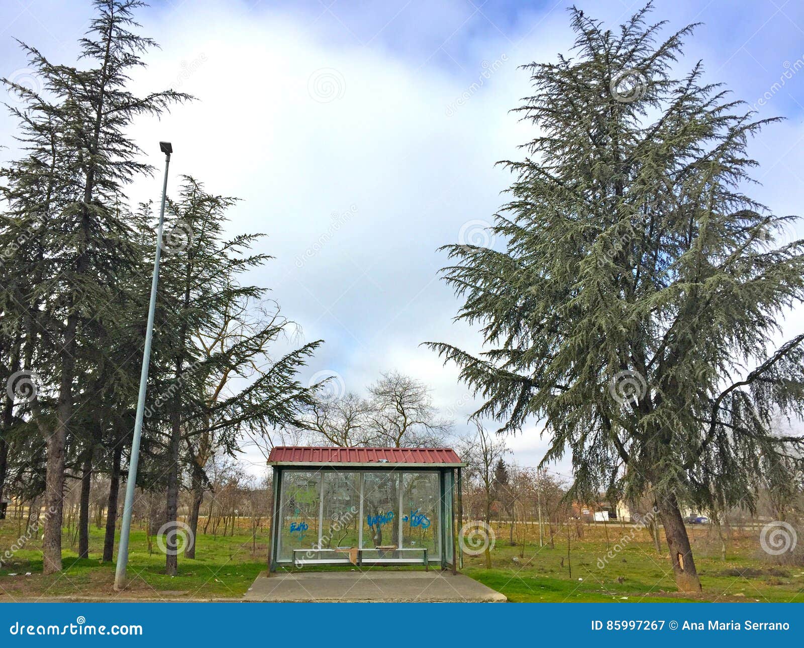 Bus stop on a village stock image. Image of public, city - 85997267