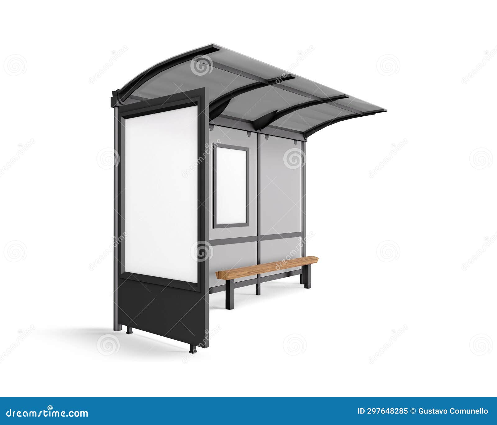 Bus Stop on White Background Stock Illustration - Illustration of ...