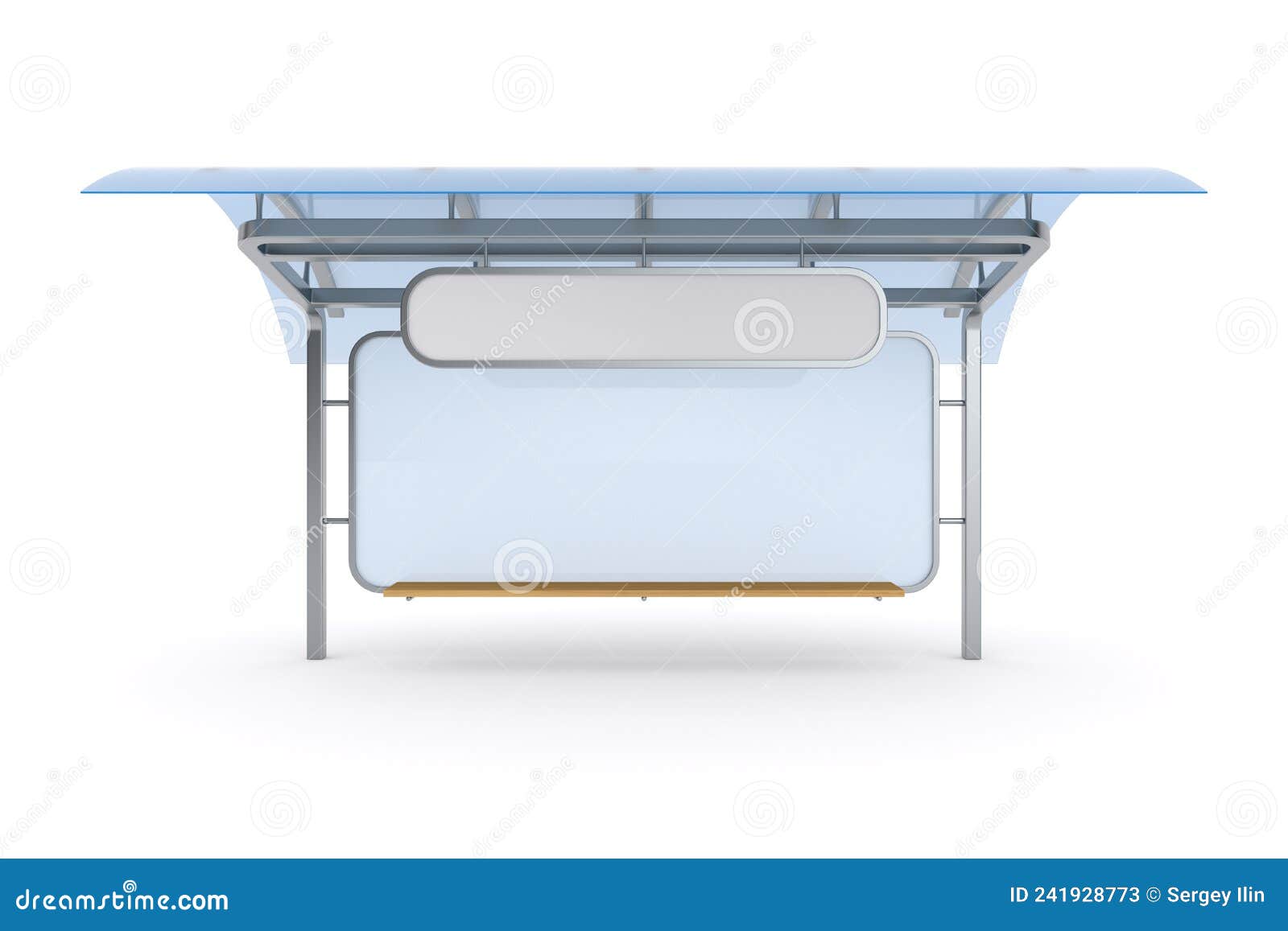 Bus Stop on White Background. Isolated 3D Illustration Stock ...