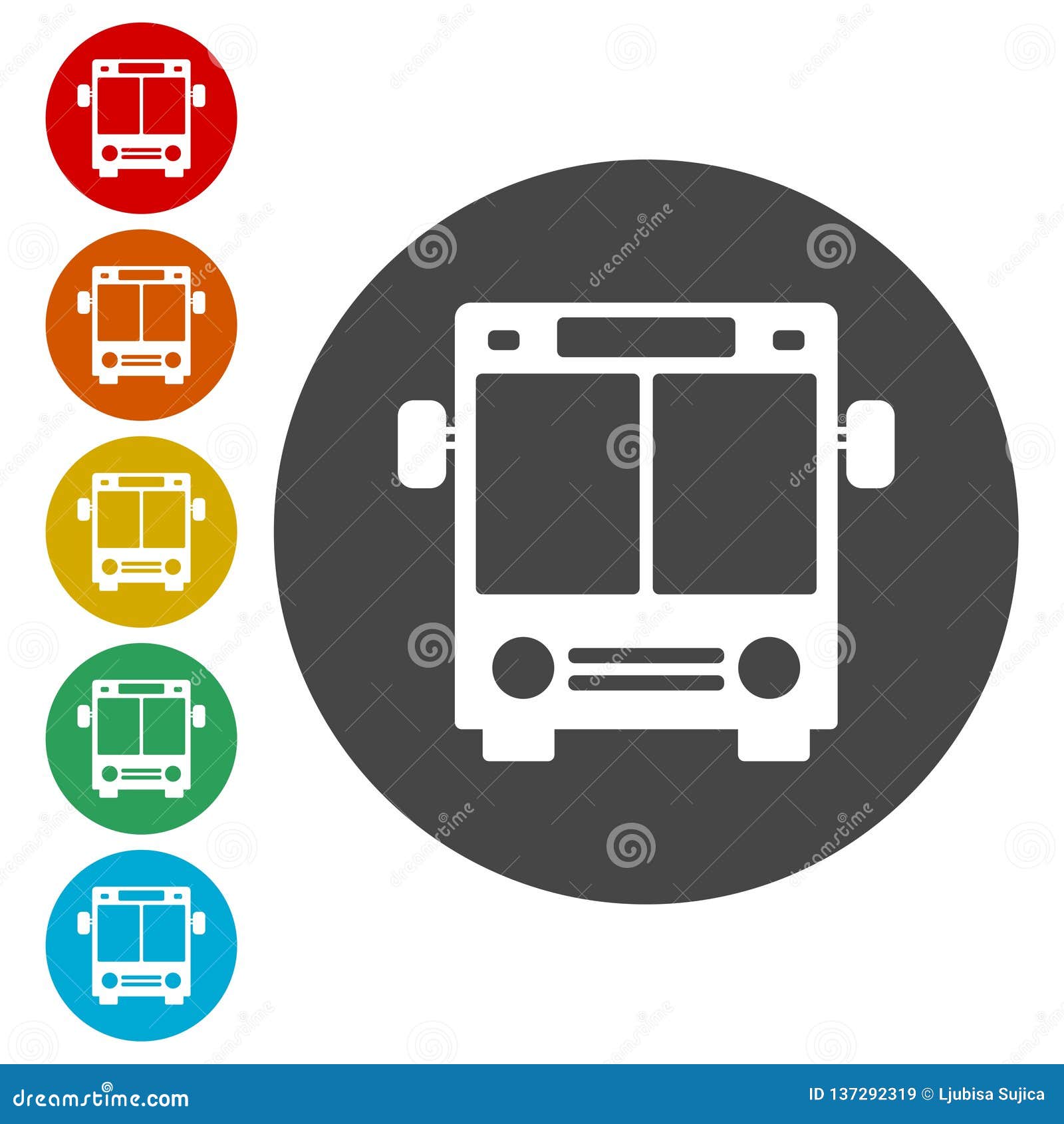 Bus Symbol, Bus Icon Vector Stock Vector - Illustration of road, symbol ...