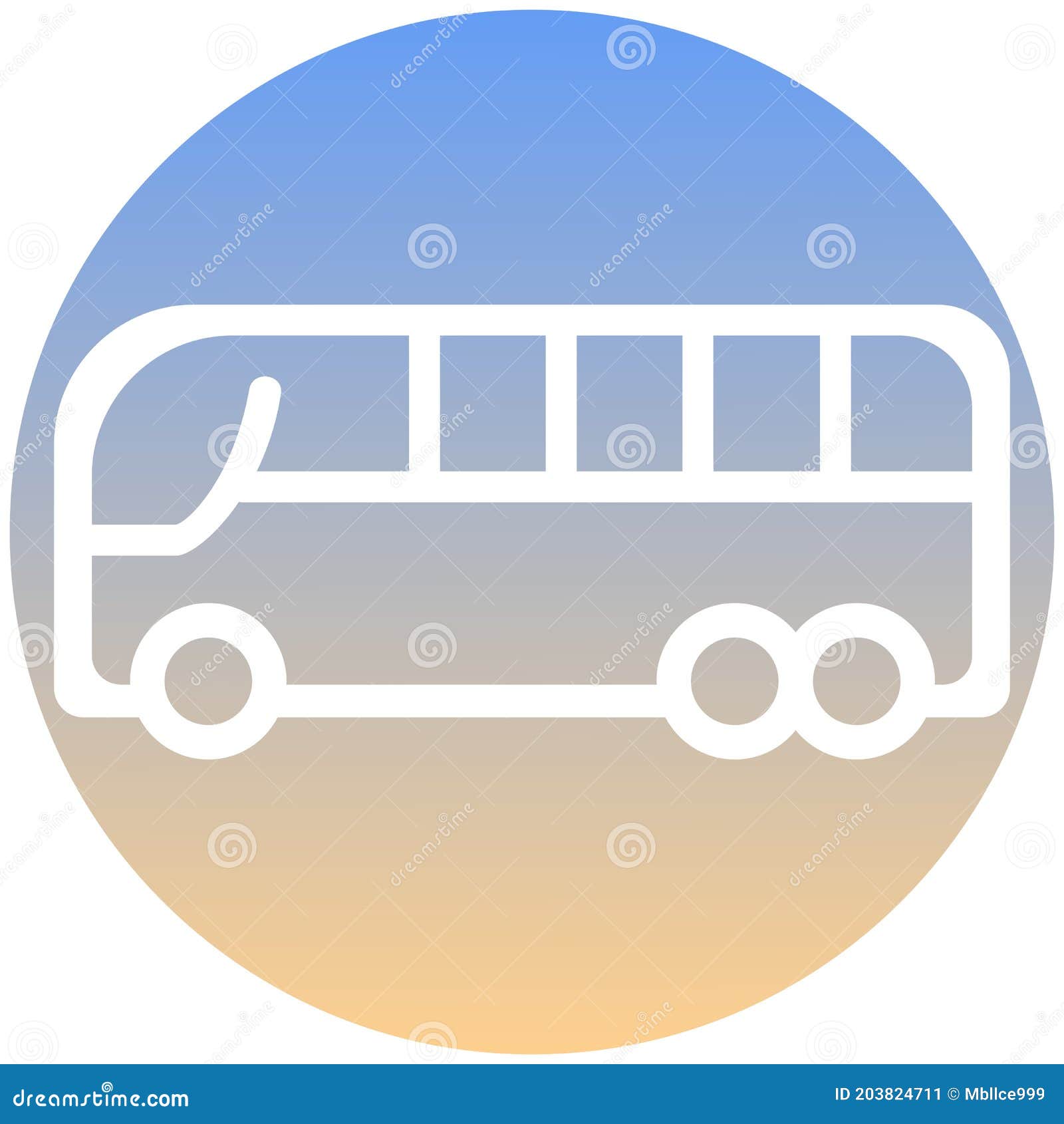 Bus Symbol of a Set. White Bus Icon, on Gradient Button. Use for Banner ...