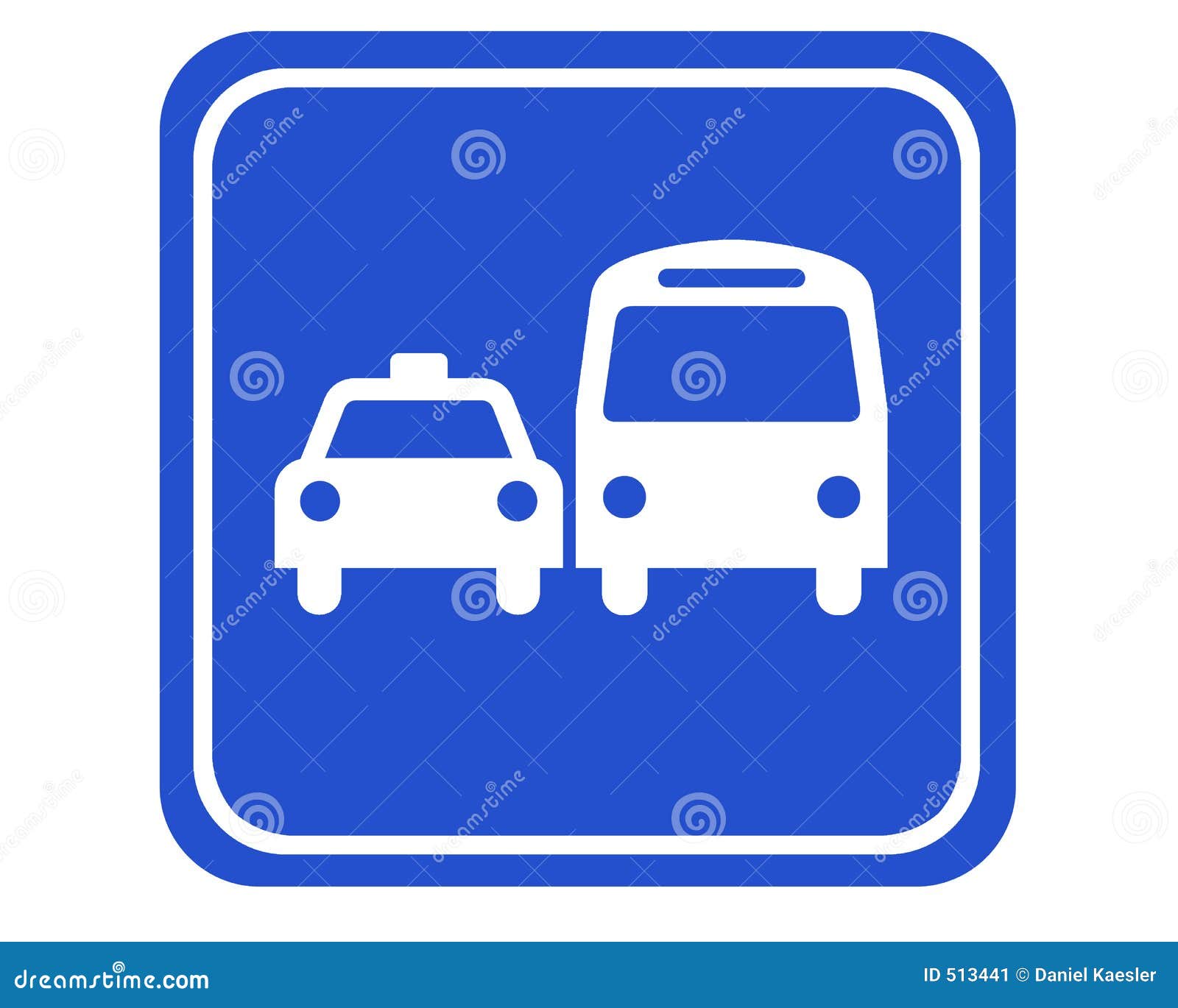 Bus and taxi stock illustration. Illustration of signpost - 513441