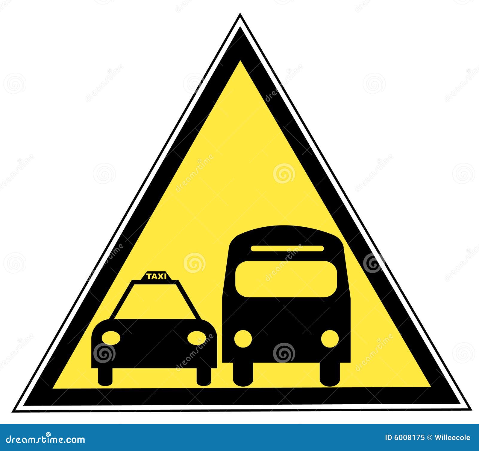 Bus and taxi sign stock vector. Illustration of stand - 6008175