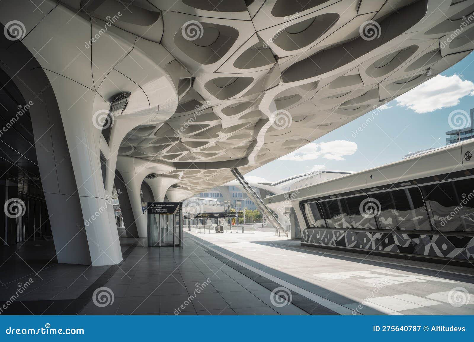 Bus Terminal with Modernistic Architecture and Sleek Design Stock Image ...