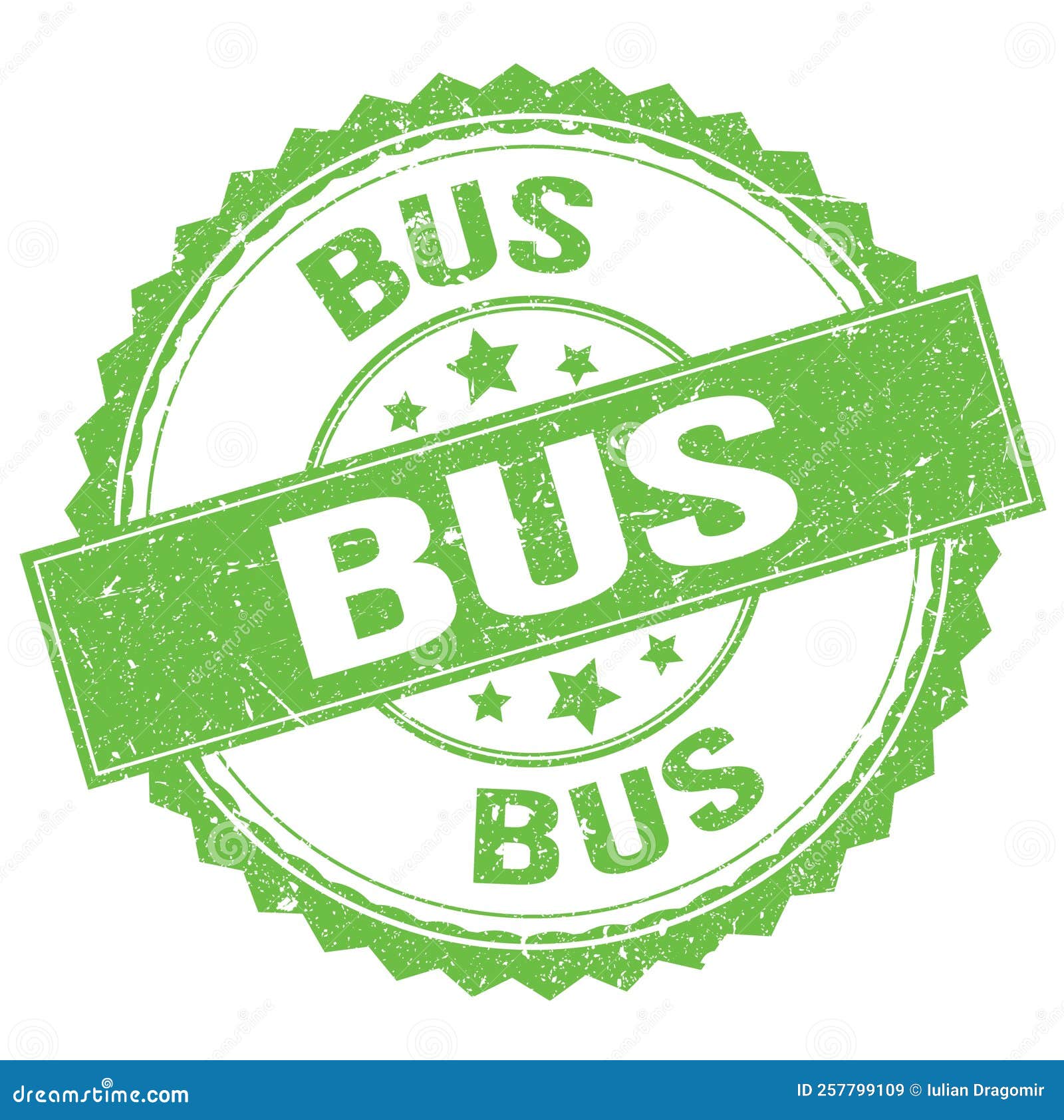 BUS Text on Green Round Stamp Sign Stock Illustration - Illustration of ...