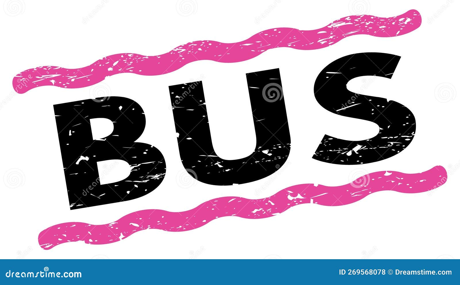 BUS Text on Pink-black Lines Stamp Sign Stock Illustration ...