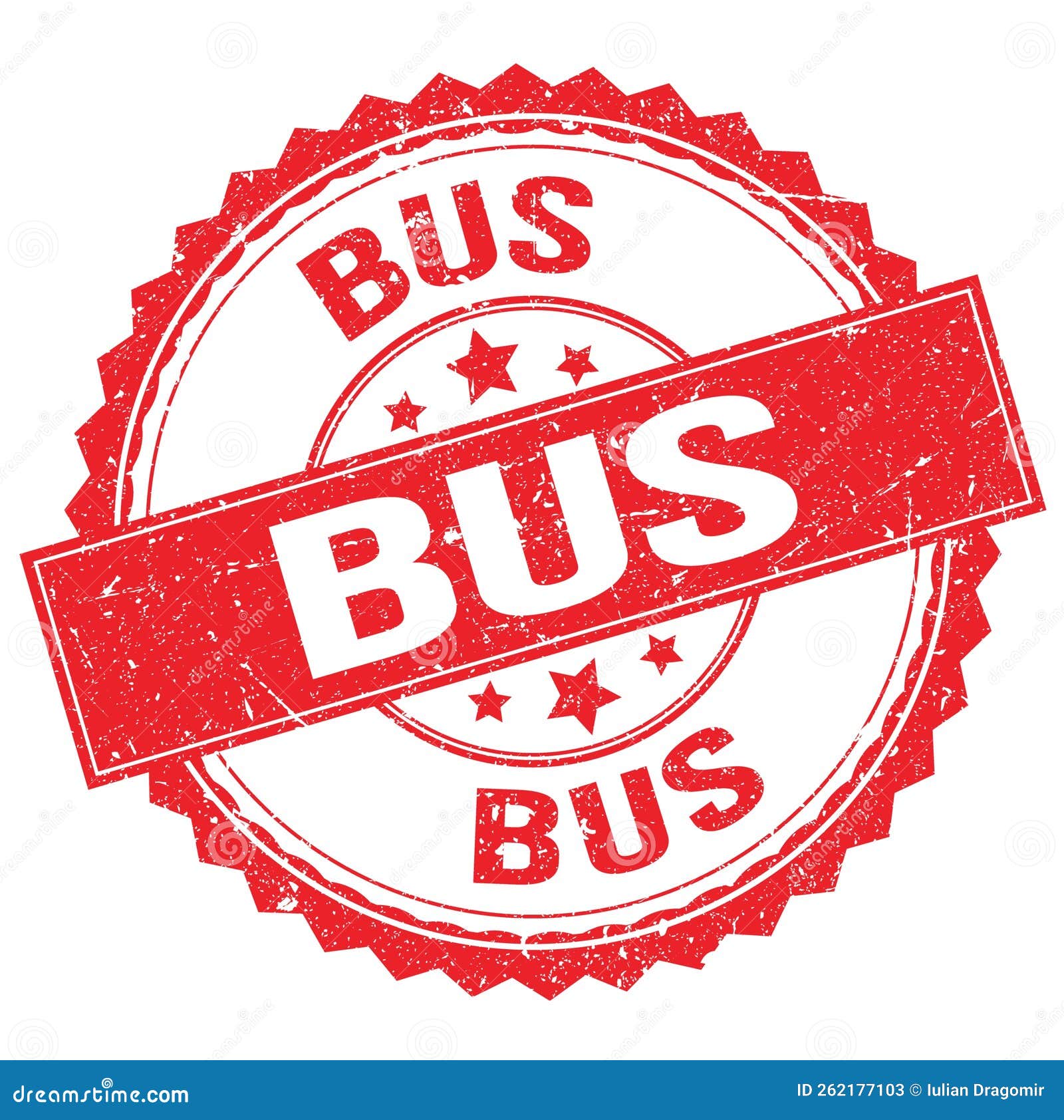 BUS Text on Red Round Stamp Sign Stock Illustration - Illustration of ...