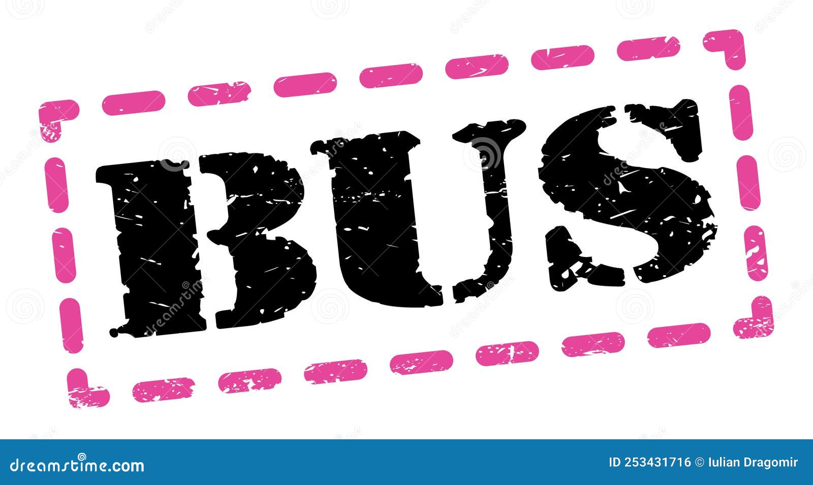 BUS Text Written on Pink-black Stamp Sign Stock Illustration ...