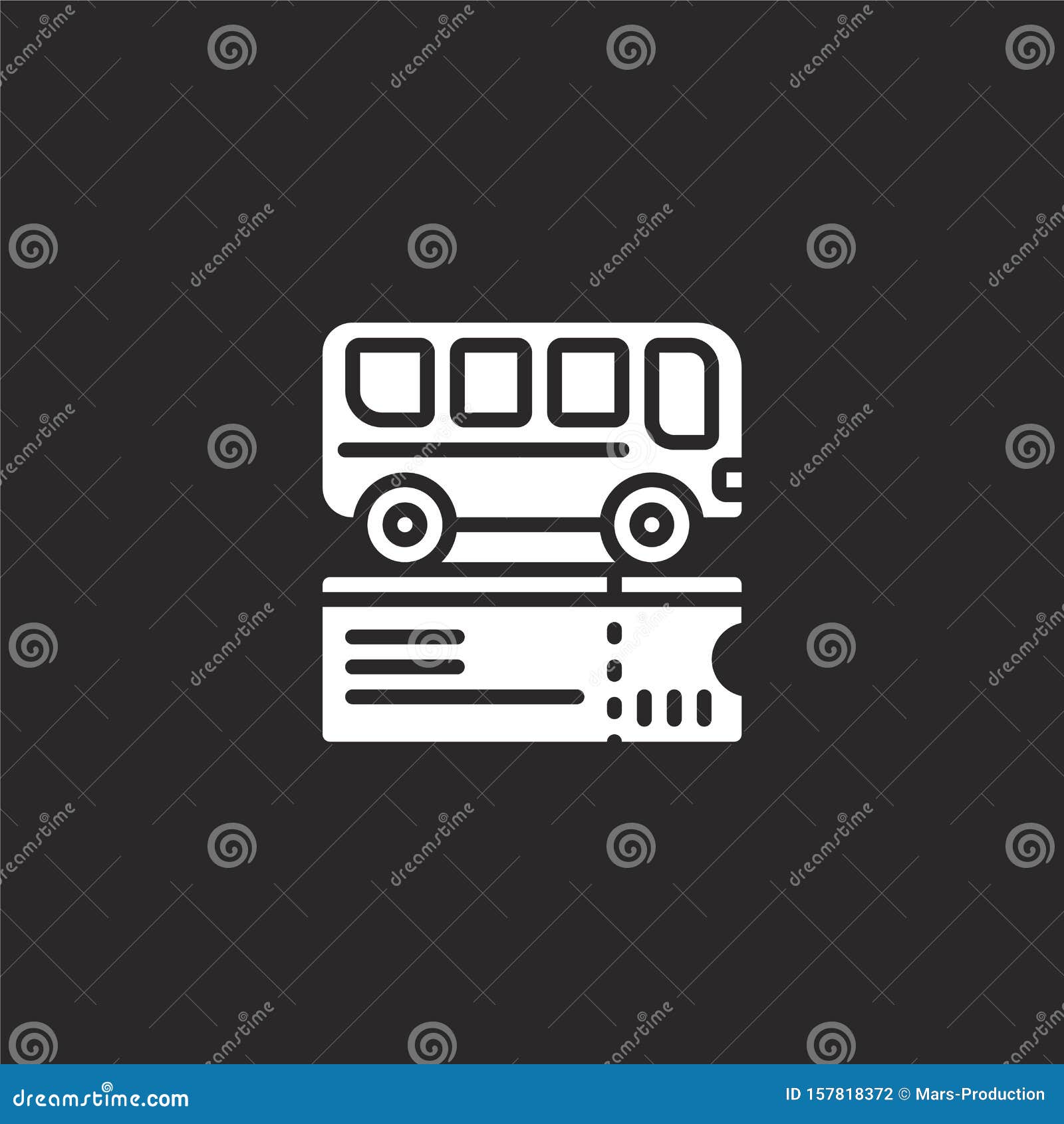 Bus Ticket Icon. Filled Bus Ticket Icon for Website Design and Mobile ...