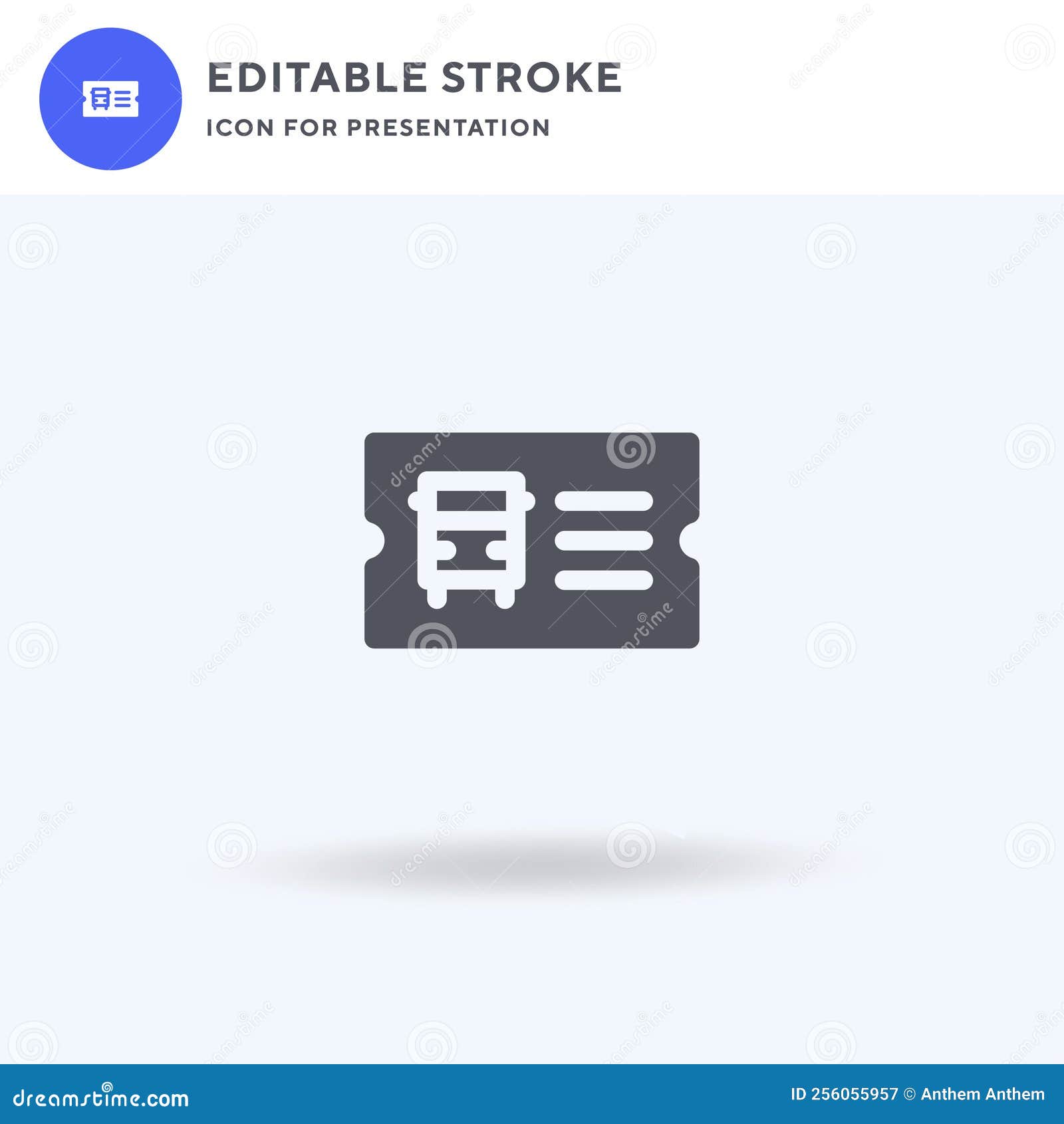 Bus Ticket Icon Vector, Filled Flat Sign, Solid Pictogram Isolated on White, Logo Illustration ...