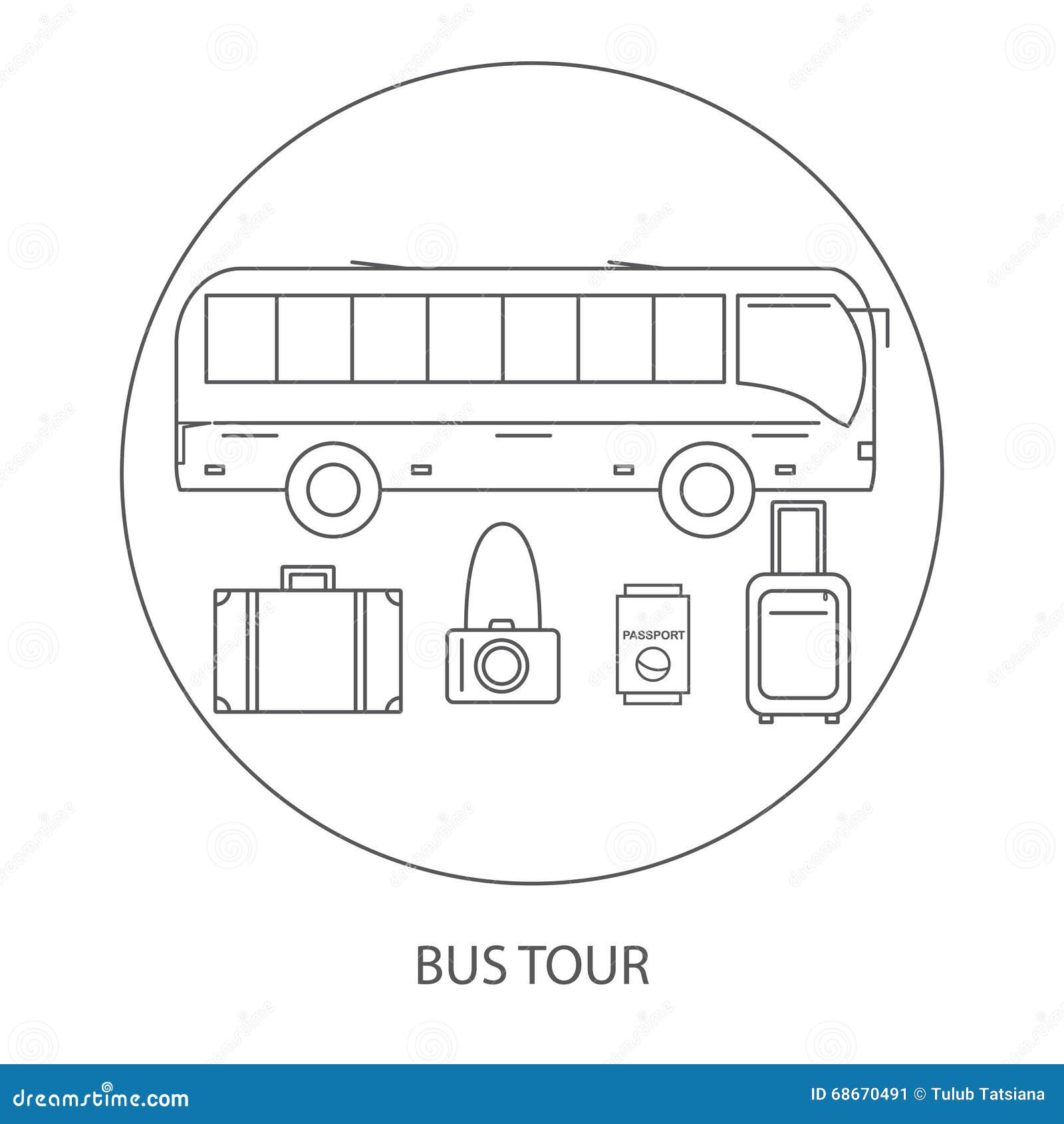 Bus tour. Icons bus travel stock vector. Illustration of camera - 68670491