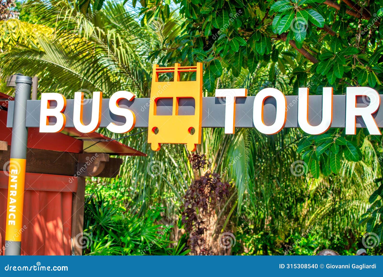 Bus Tour Sign Along the Forest Editorial Image - Image of ...