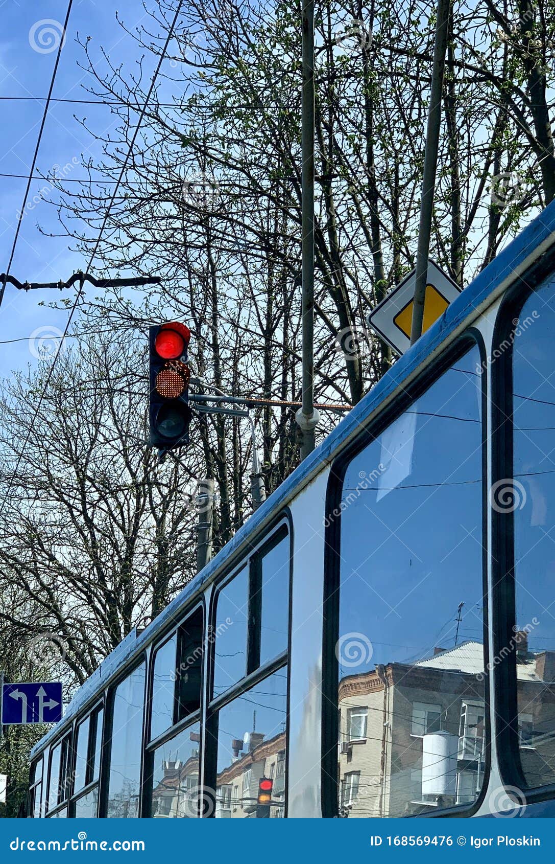 Bus and traffic light stock photo. Image of blur, highway - 168569476