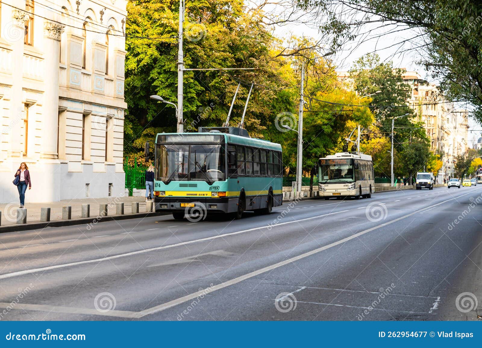 Bus in Traffic. STB Public Transport Bucharest, Romania, 2022 Editorial ...
