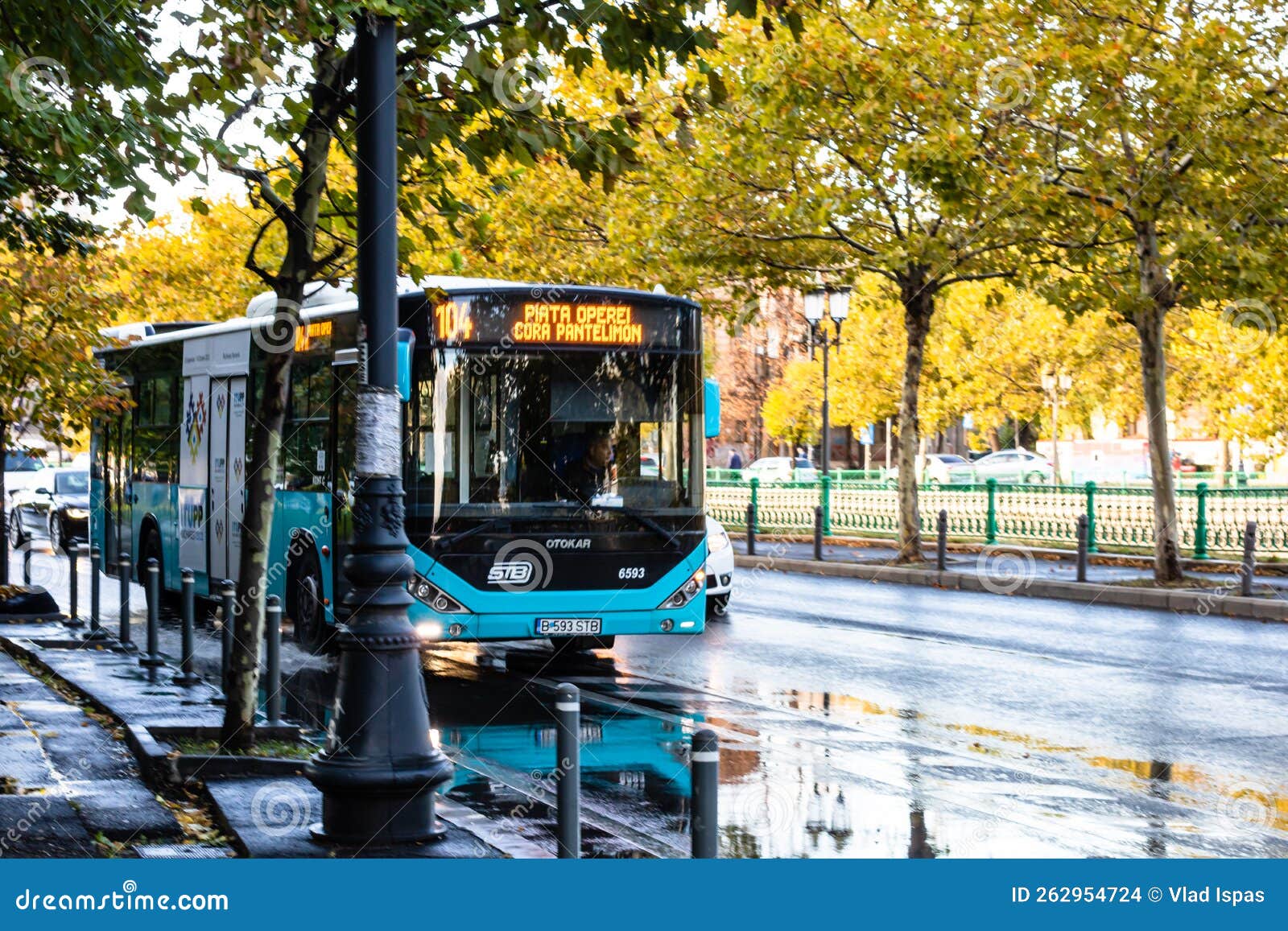 Bus in Traffic. STB Public Transport Bucharest, Romania, 2022 Editorial ...